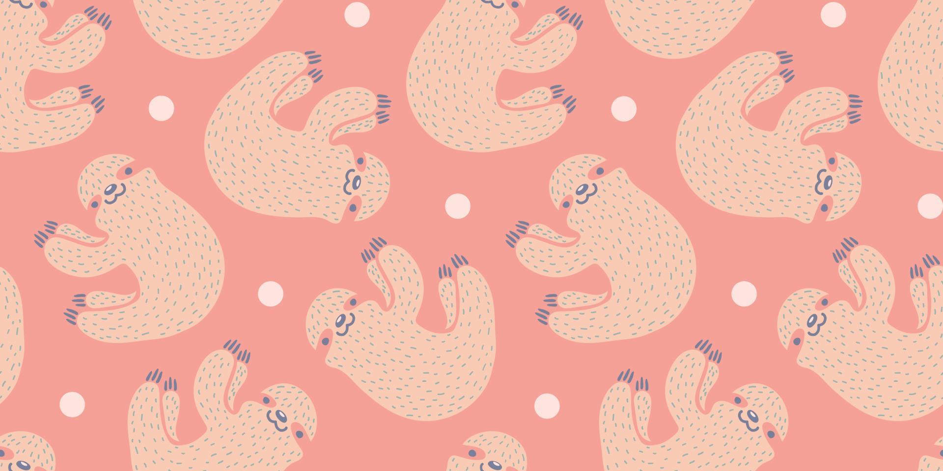Vector pattern with sloth 8944044 Vector Art at Vecteezy