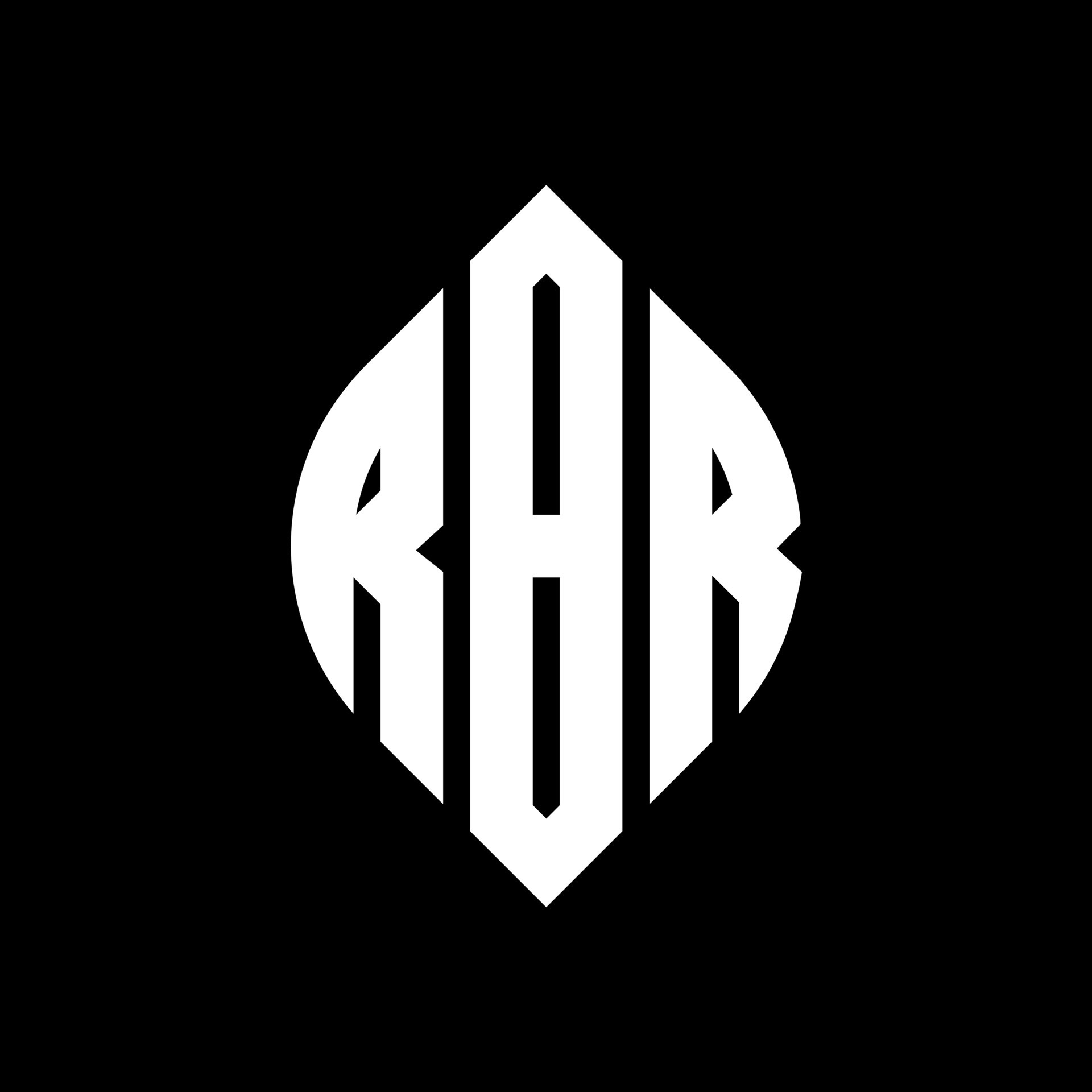 diseño de logotipo de letra de círculo rbr con forma de círculo y elipse. rbr letras elipses con ...