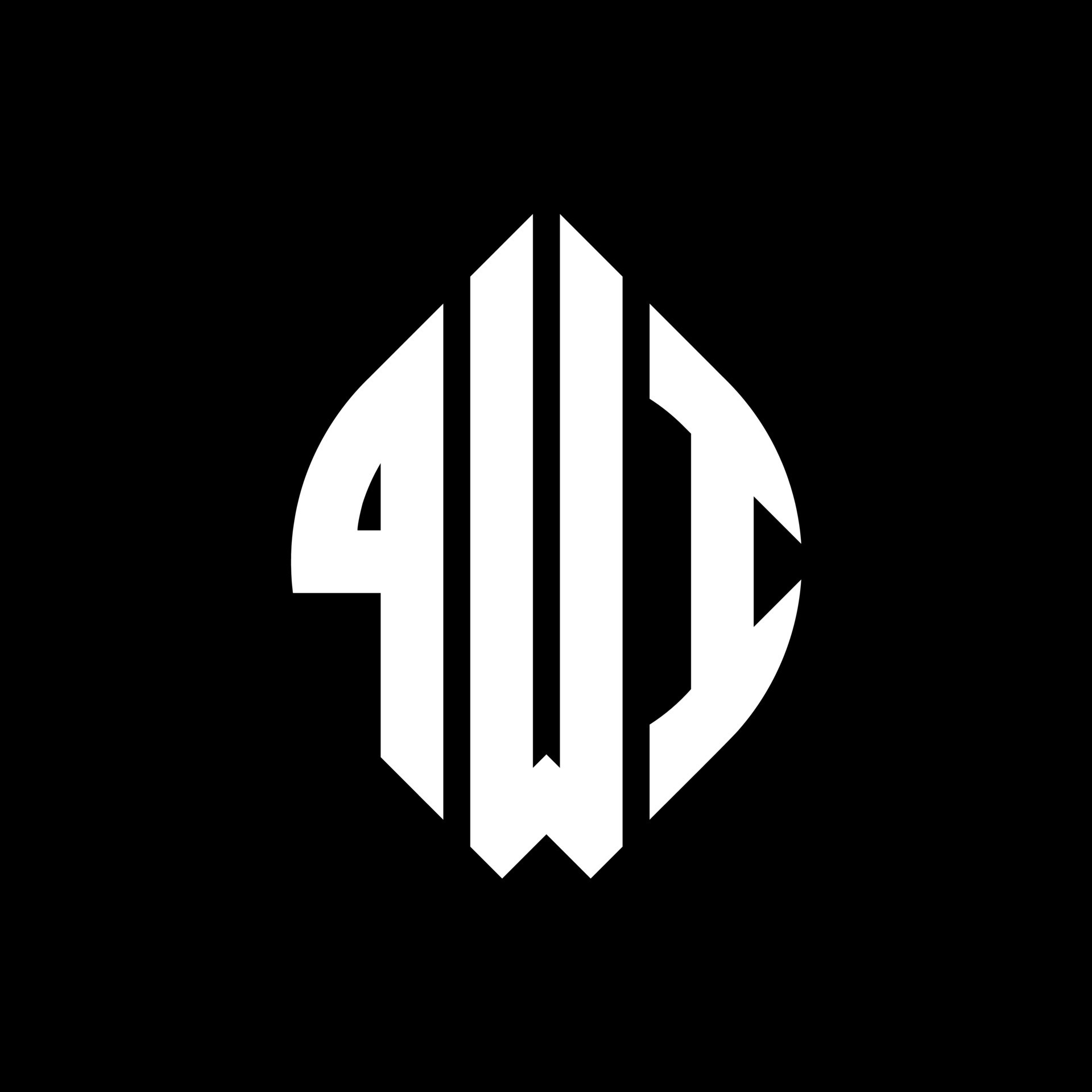 diseño de logotipo de letra de círculo qwi con forma de círculo y elipse. letras de elipse qwi ...