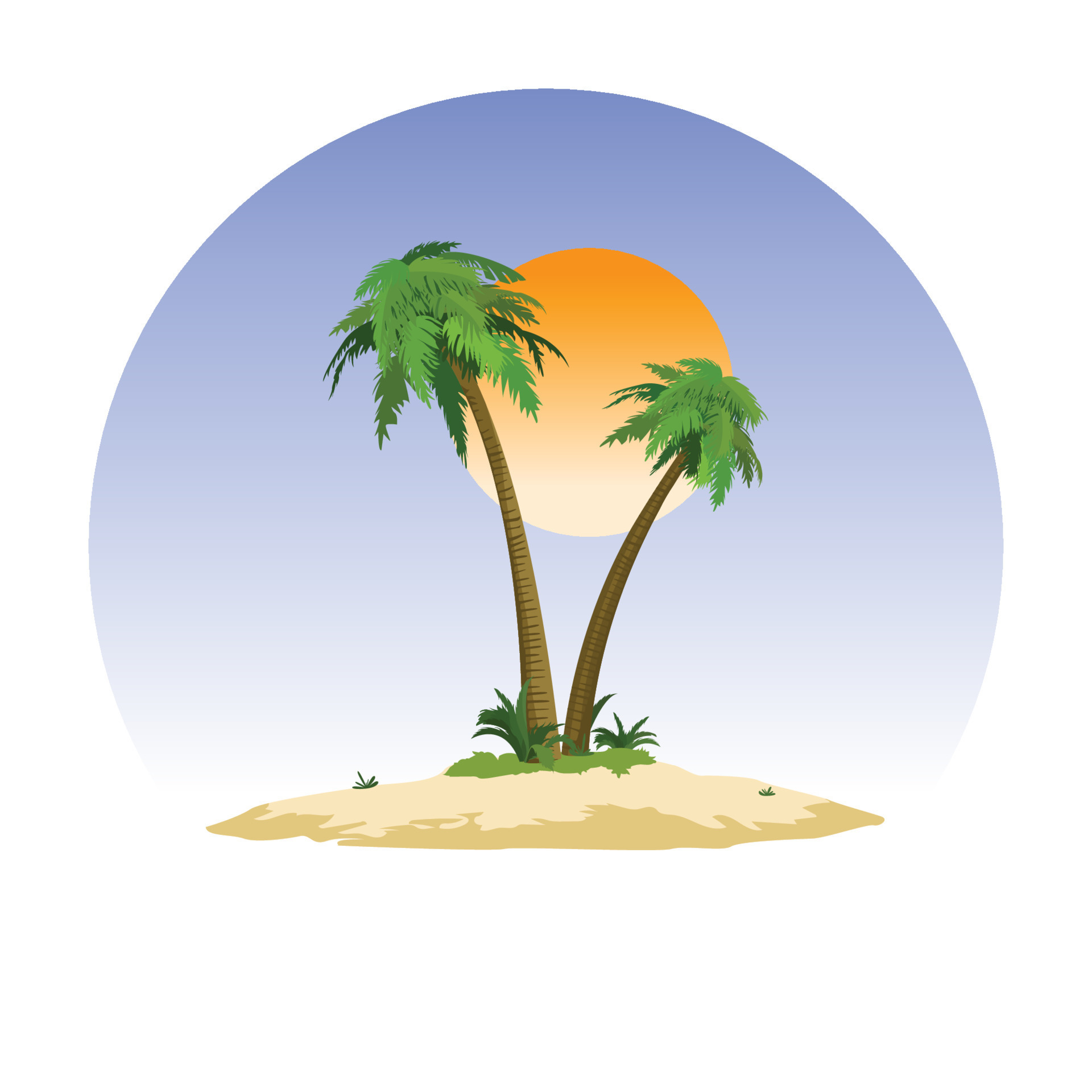 Palm tree island 8954521 Vector Art at Vecteezy