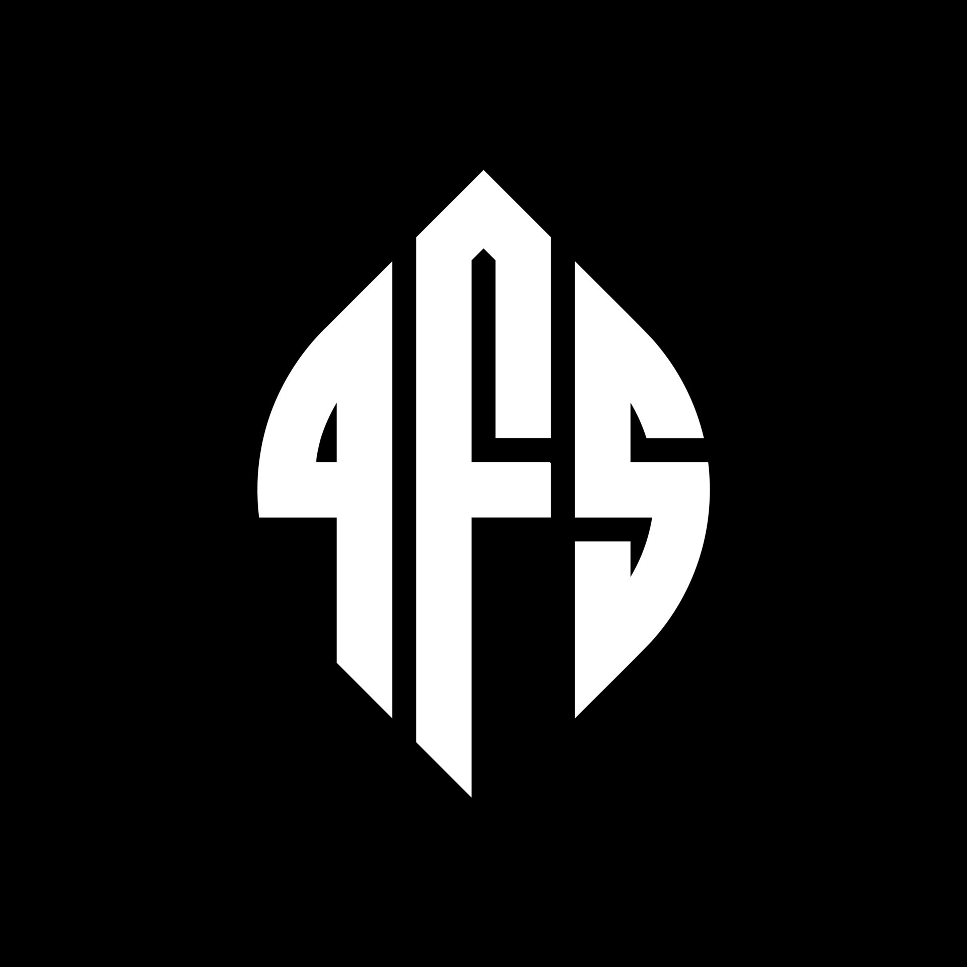 diseño de logotipo de letra de círculo qfs con forma de círculo y elipse. qfs letras elipses con ...