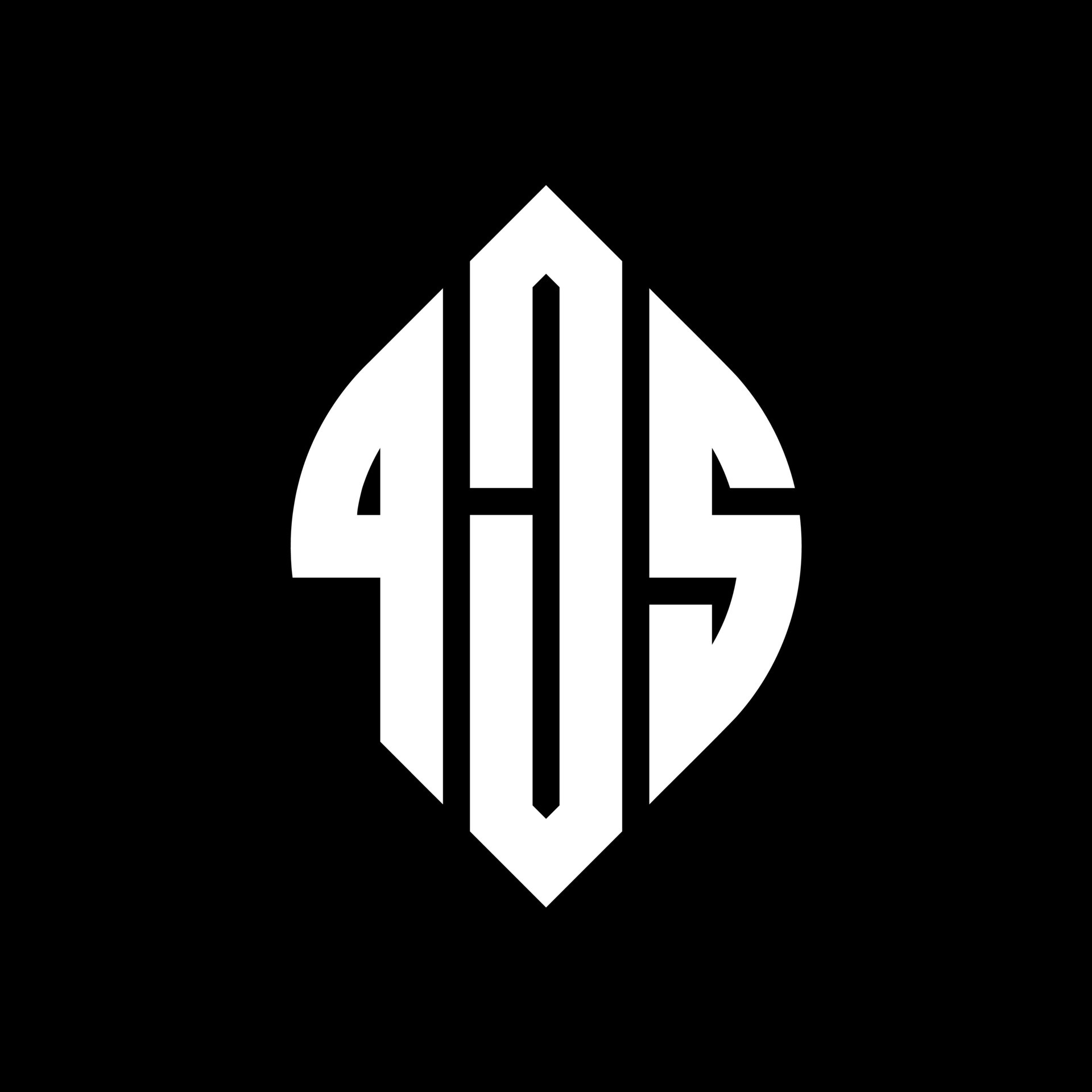 QJS circle letter logo design with circle and ellipse shape. QJS ...