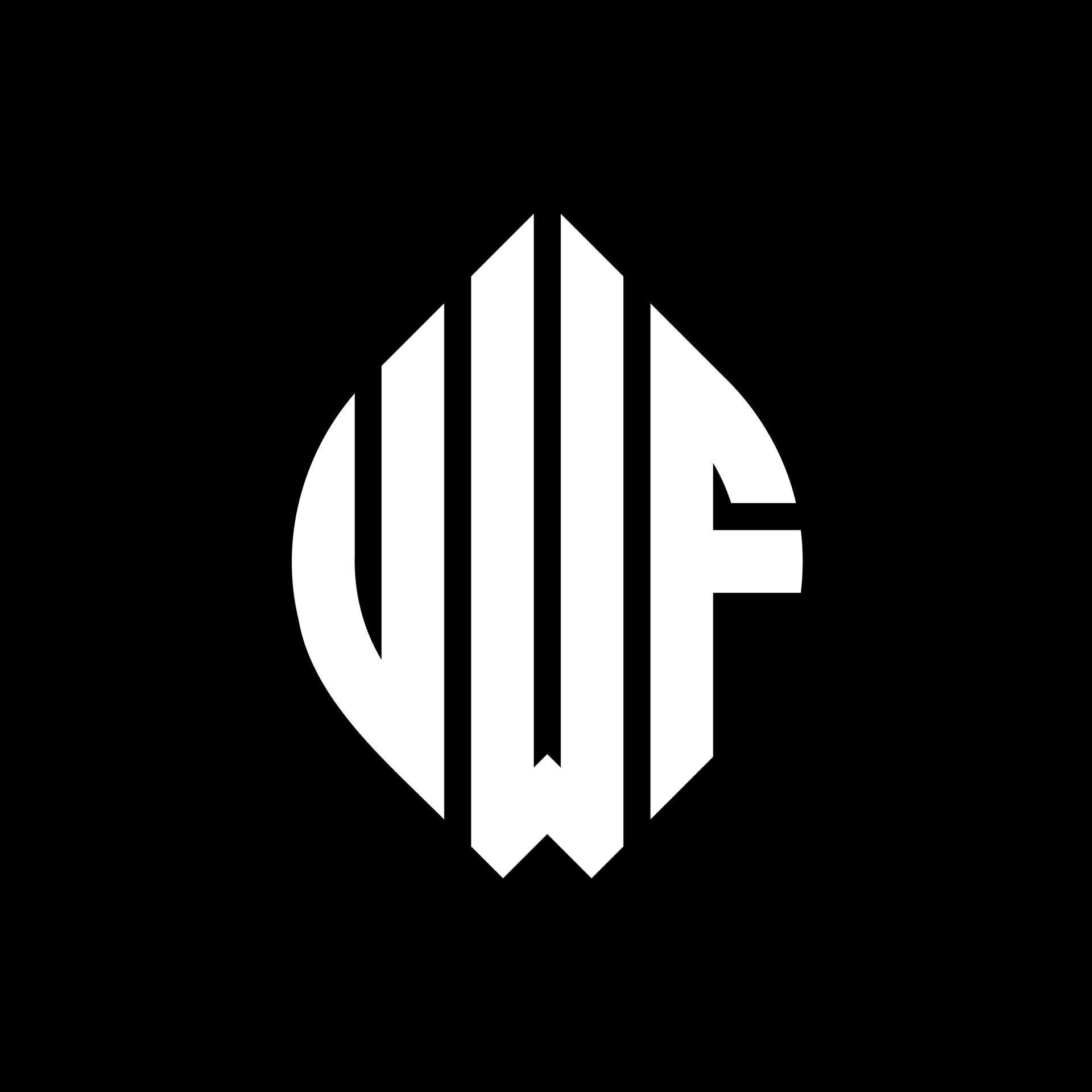 diseño de logotipo de letra de círculo uwf con forma de círculo y elipse. Letras de elipse uwf ...