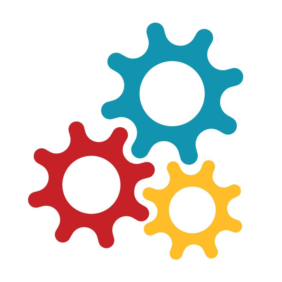 Engranaje Animado Ajuste Icono Vector Clipart Ilustración Sobre Fondo