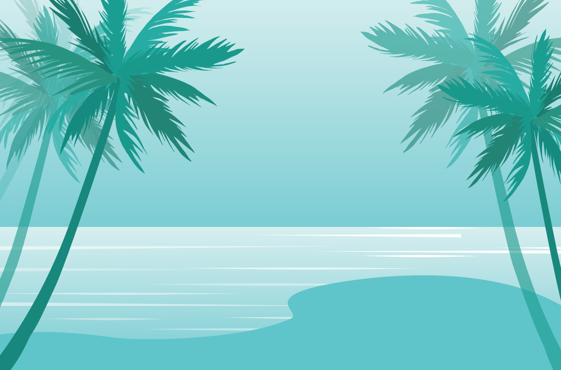 Beach and palm trees 8957744 Vector Art at Vecteezy