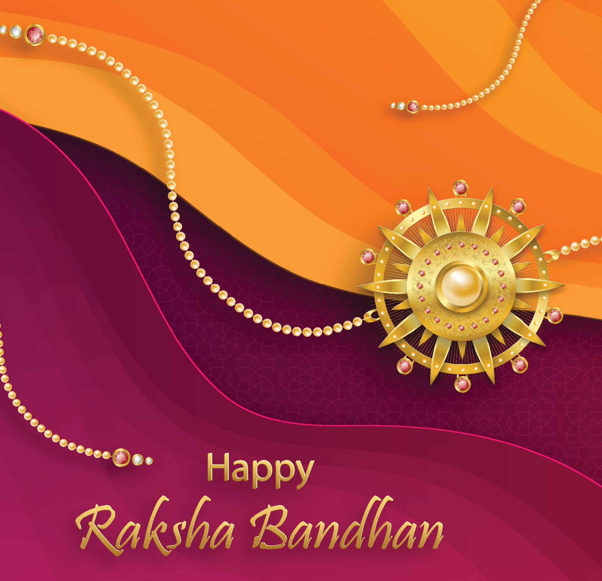 Happy Raksha Bandhan, the Indian festival, with rakhi elements and ...