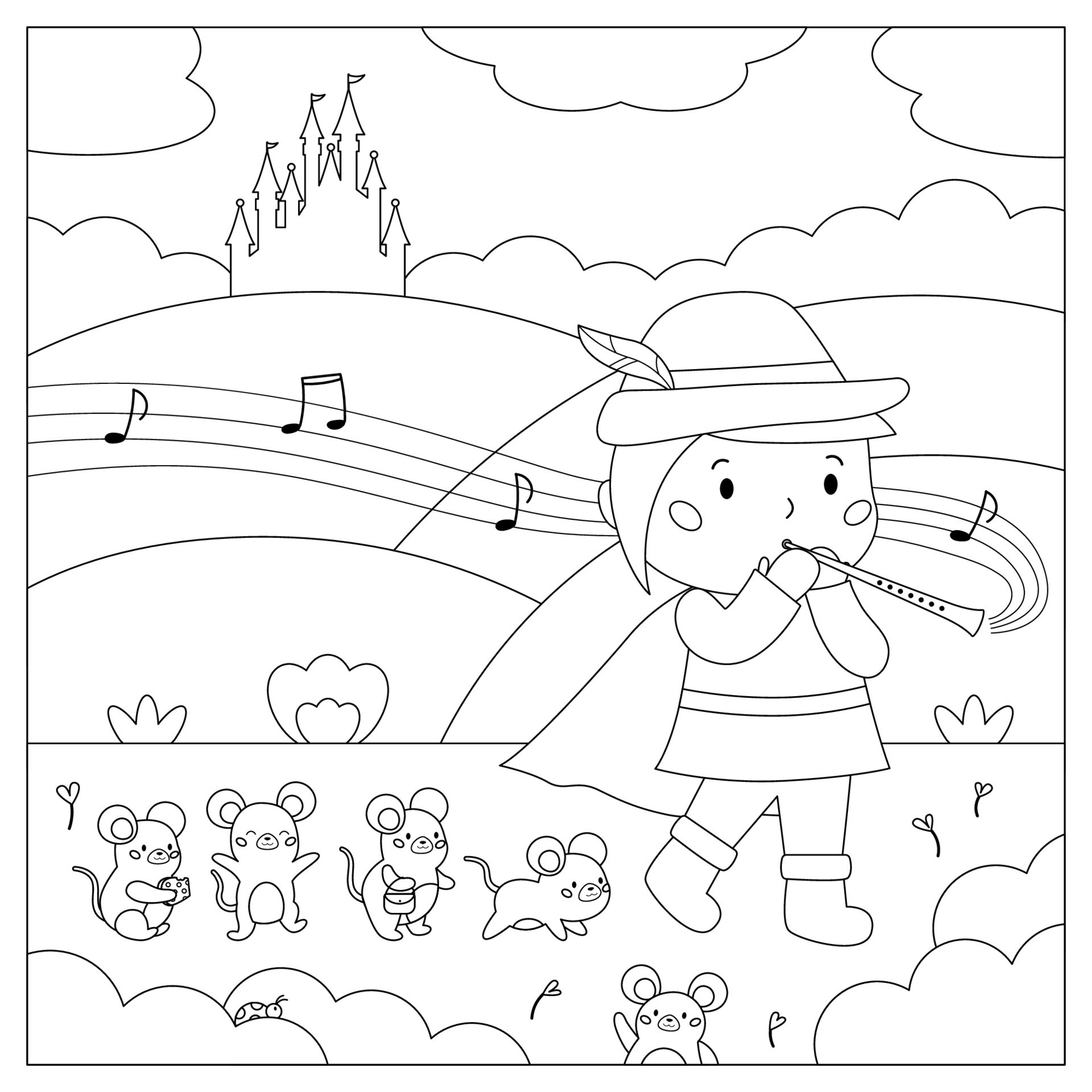 página para colorear con flautista de hamelín. Cuento de hadas clásico ... página para colorear con flautista de hamelín. Cuento de hadas clásico ...