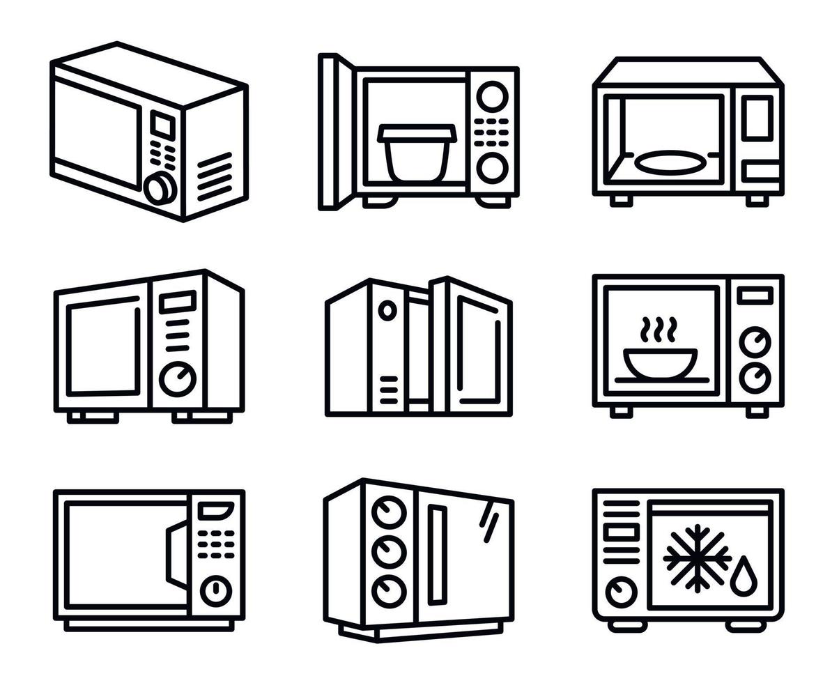 Microwave icons set, outline style 8966448 Vector Art at Vecteezy Microwave icons set, outline style 8966448 Vector Art at Vecteezy