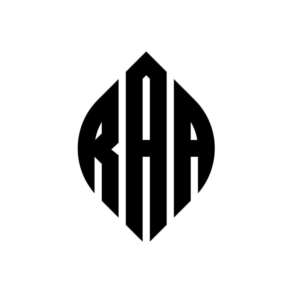 diseño de logotipo de letra de círculo raa con forma de círculo y elipse. letras de elipse raa ...