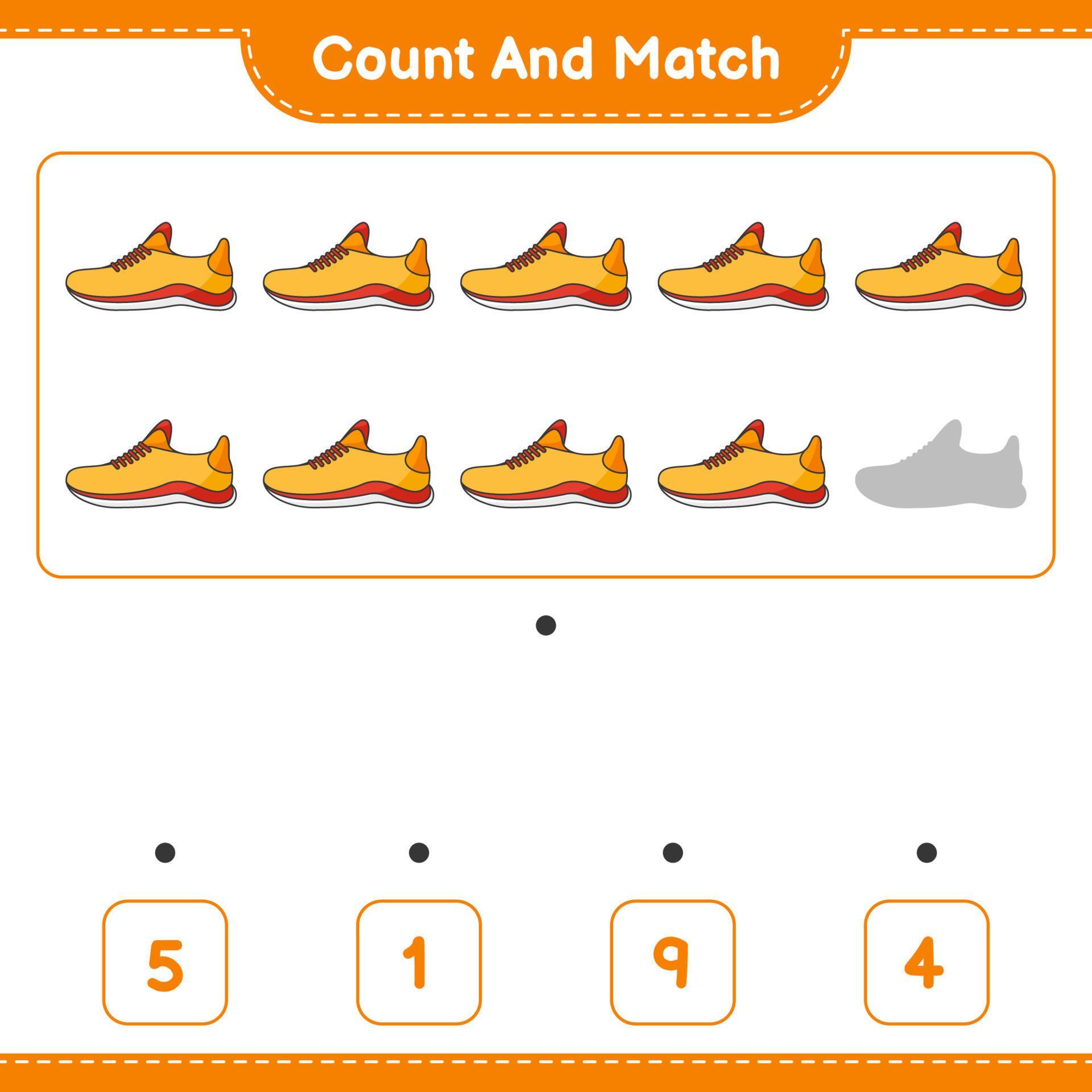 Count and match, count the number of Running Shoes and match with the ...