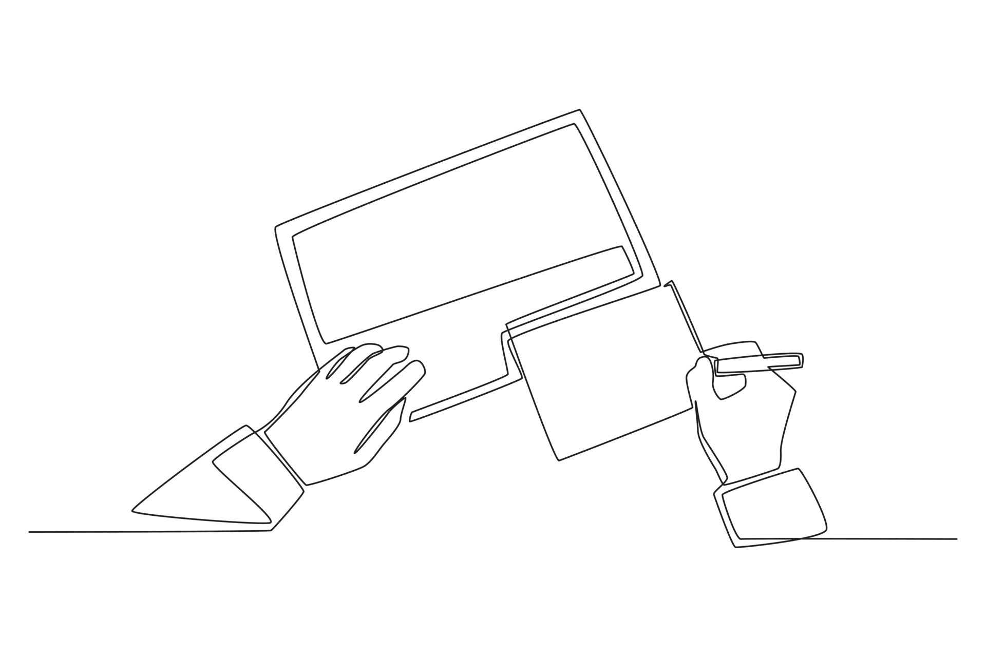One Line Drawing Computer Vector Art, Icons, and Graphics for Free Download