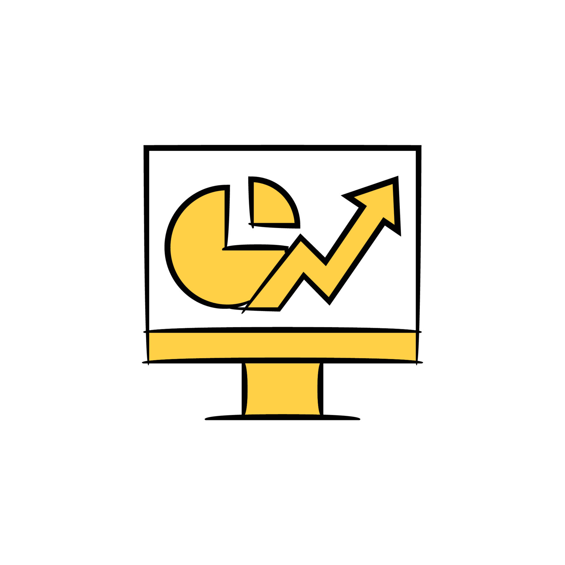 desktop computer and data graph icon 8970604 Vector Art at Vecteezy