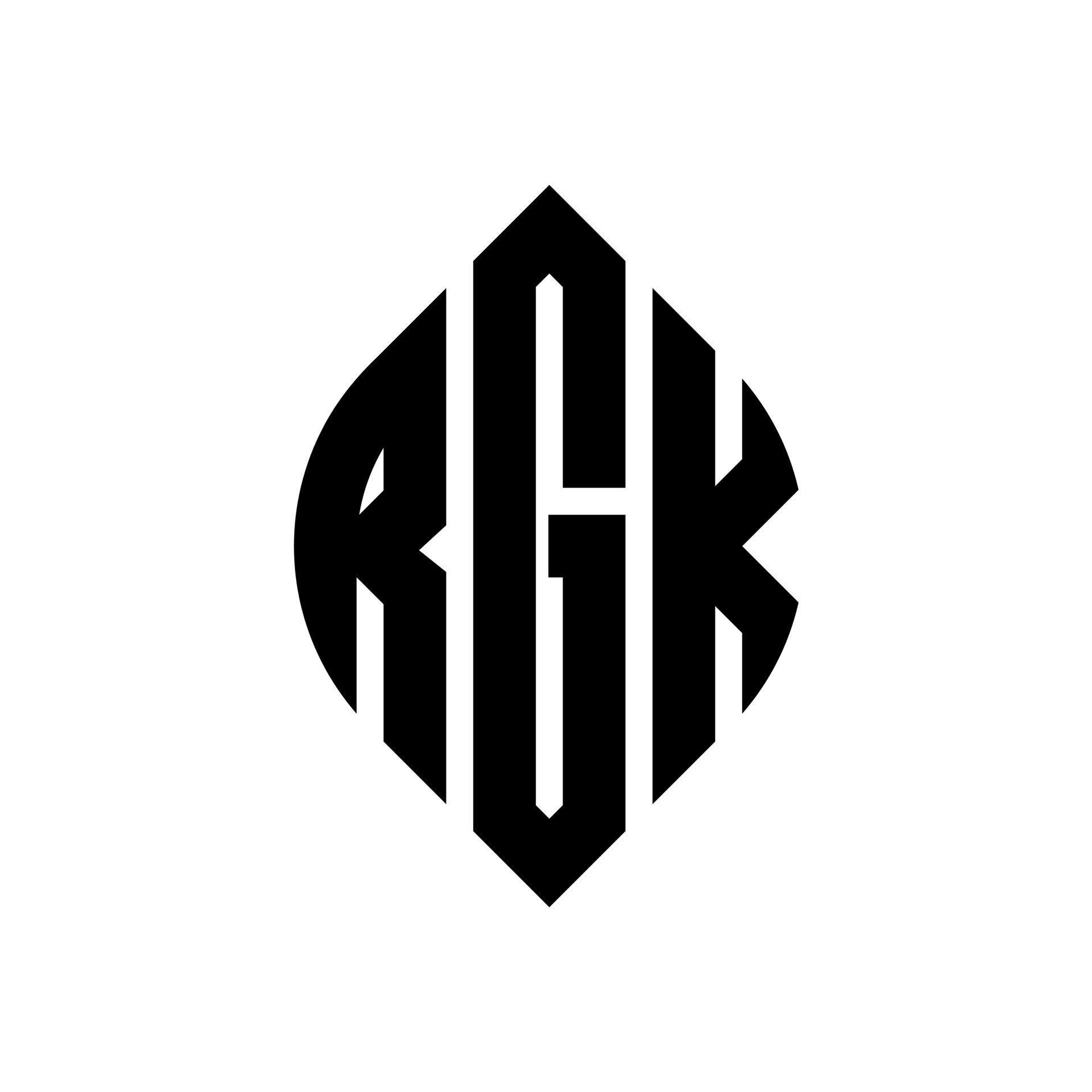 diseño de logotipo de letra de círculo rgk con forma de círculo y elipse. letras elipses rgk con ...