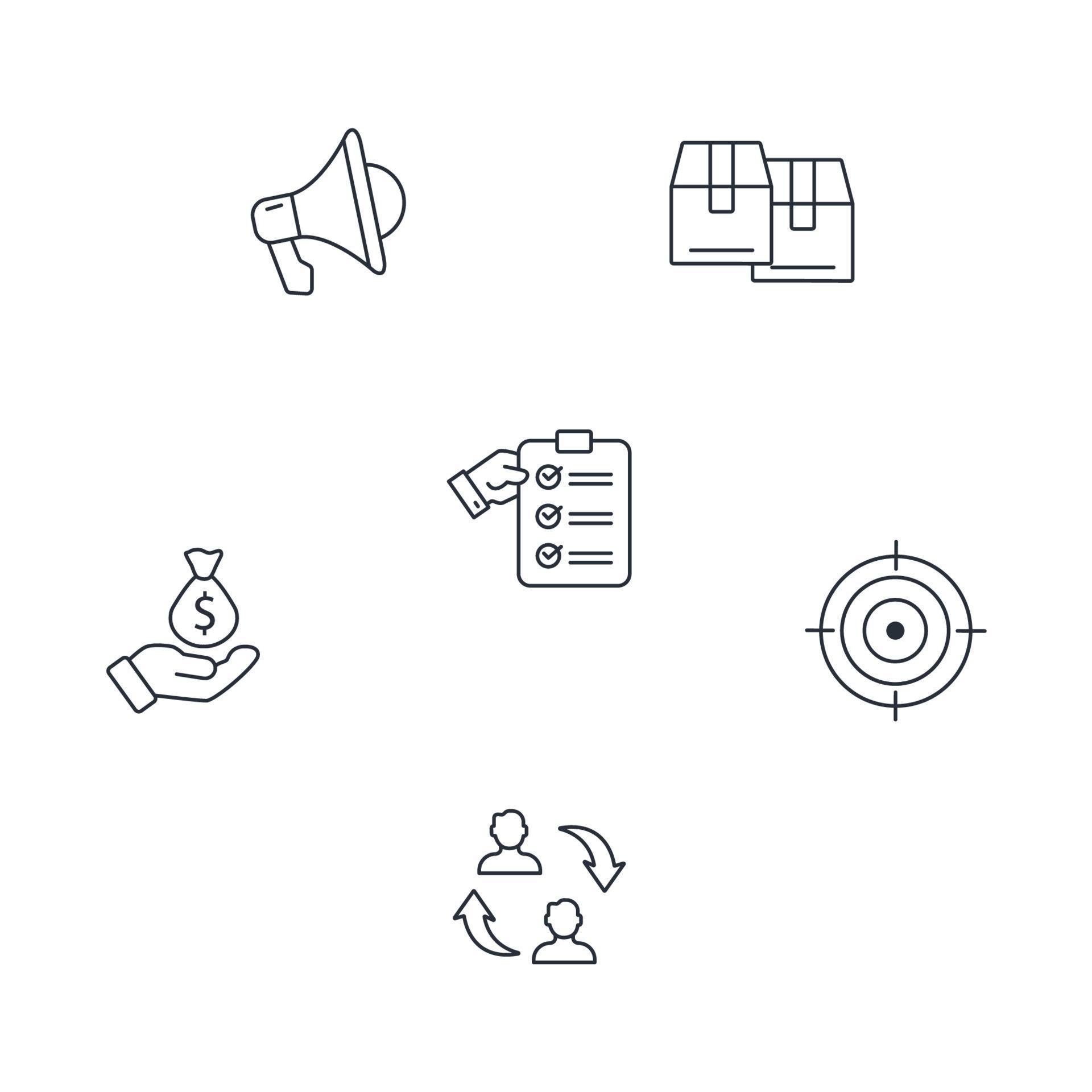 event management icons set . event management pack symbol vector ...