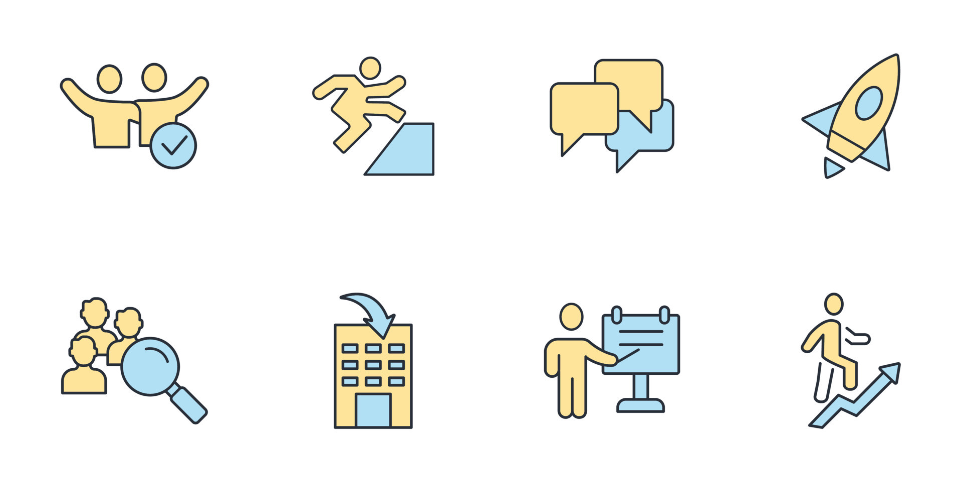 Training and development icons set . Training and development pack ...