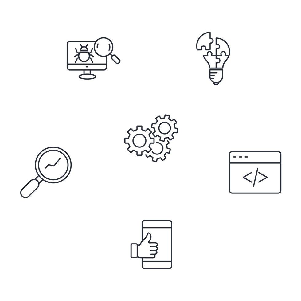 software testing icons set . software testing pack symbol vector ...