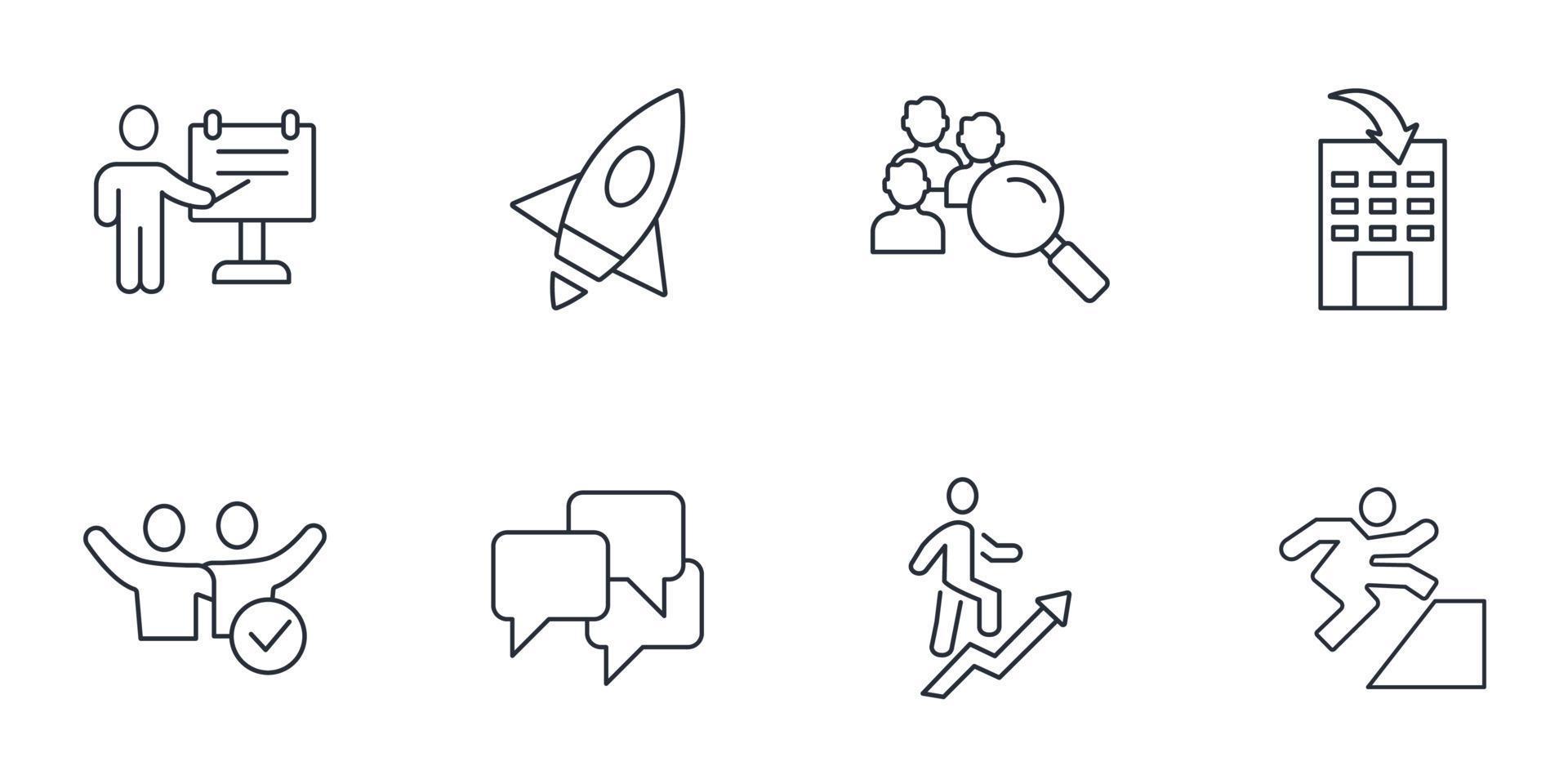 Training and development icons set . Training and development pack ...