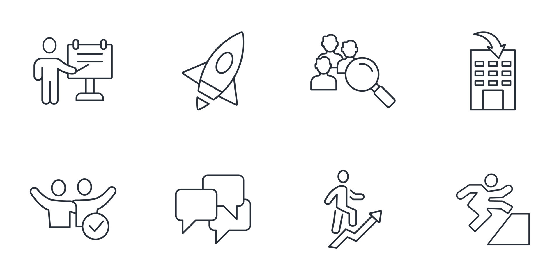 Training and development icons set . Training and development pack ...