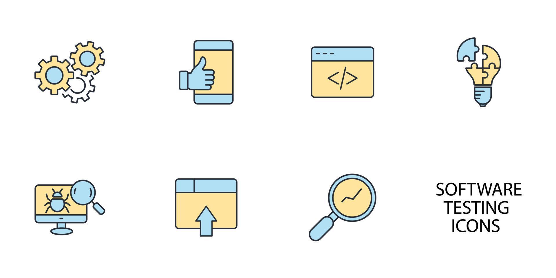 Software Testing Icons Set Software Testing Pack Symbol Vector