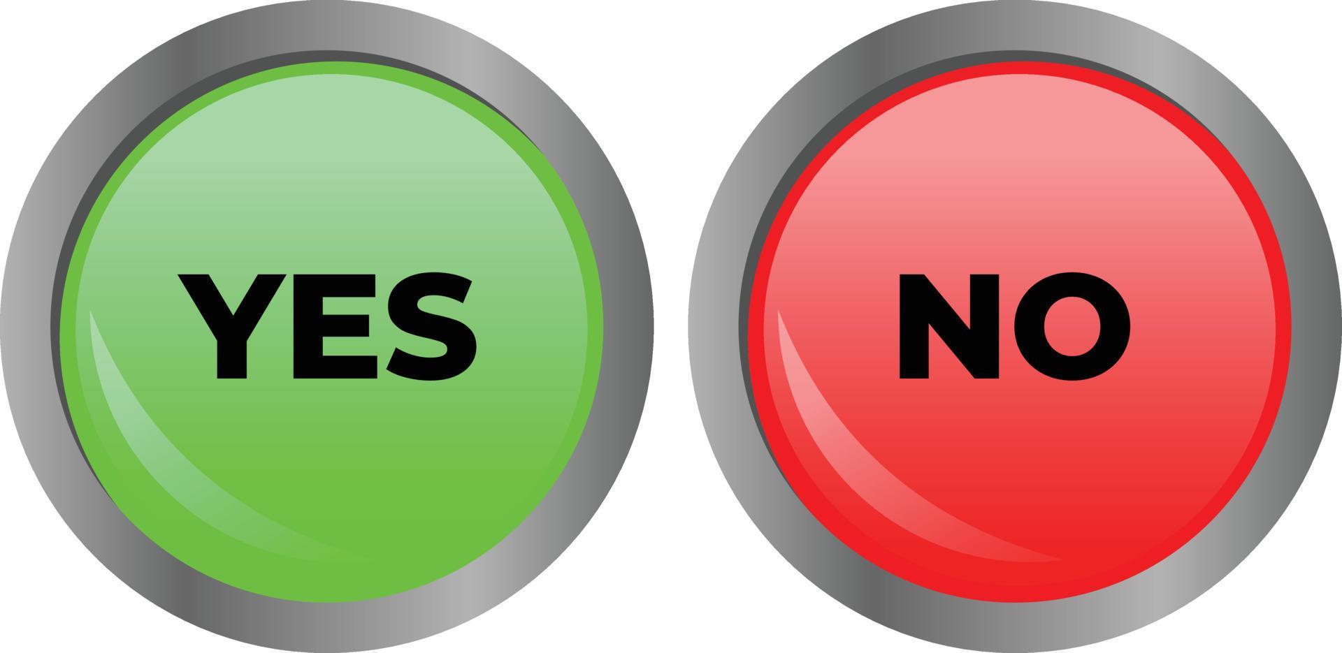 Circle shape yes and no button, green and red push button simple icon ...
