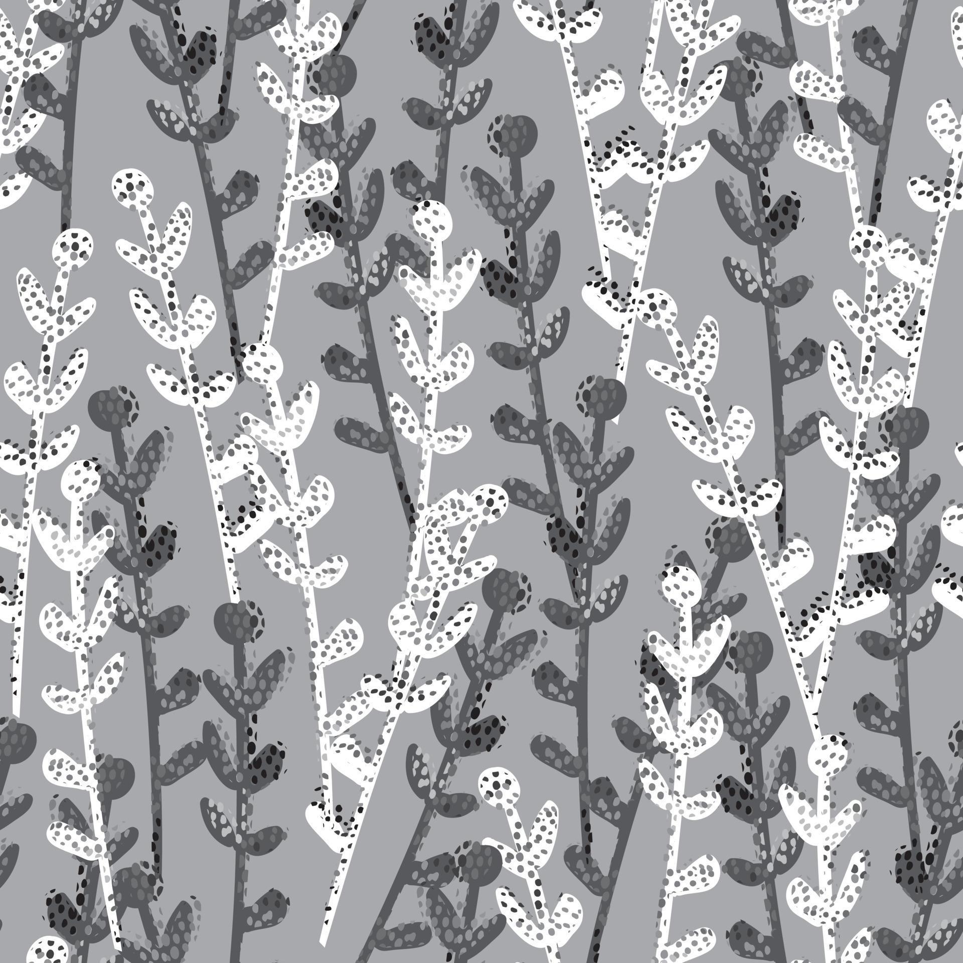 seamless black and white dot flowers pattern background , greeting card ...