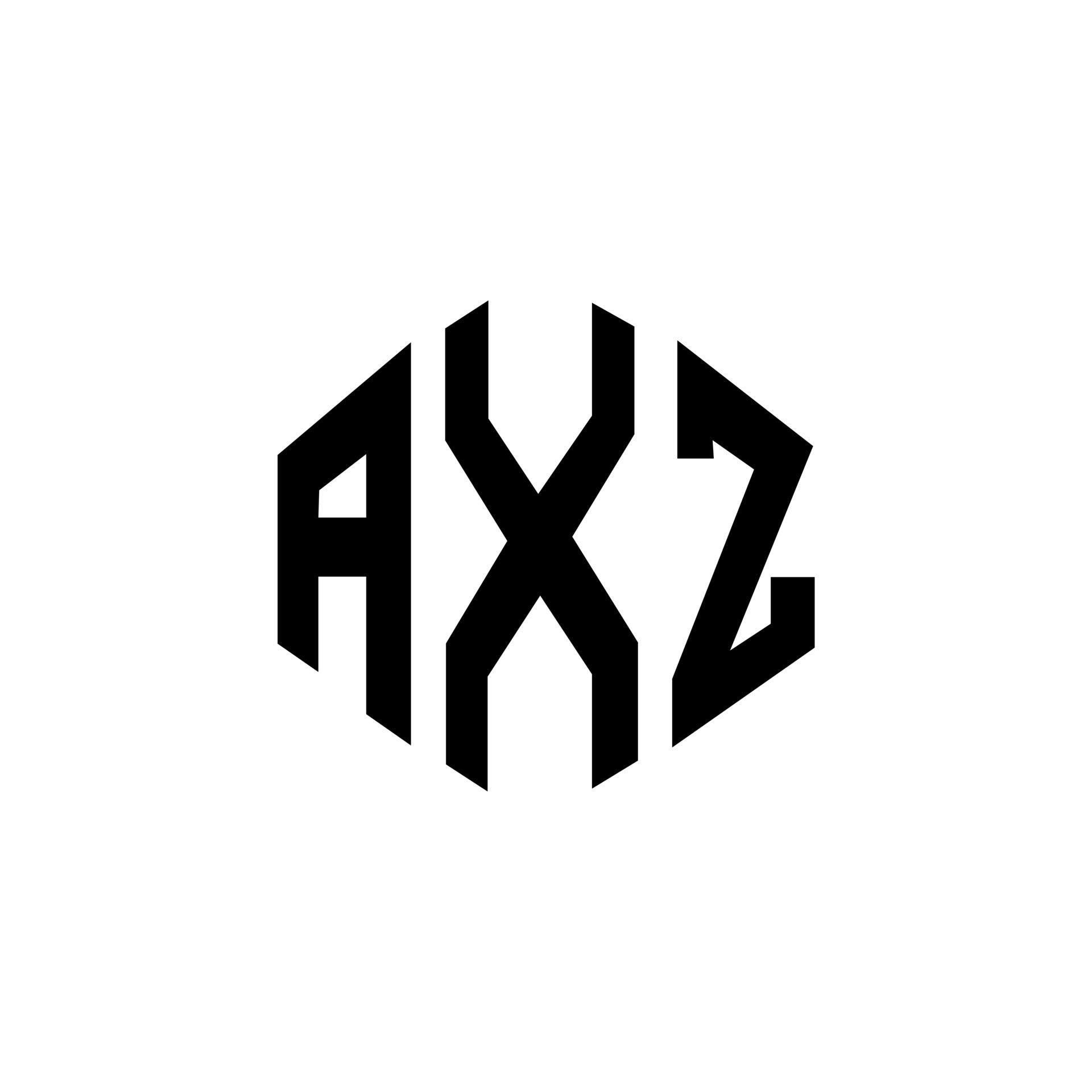diseño de logotipo de letra axz con forma de polígono. axz polígono y diseño de logotipo en ...