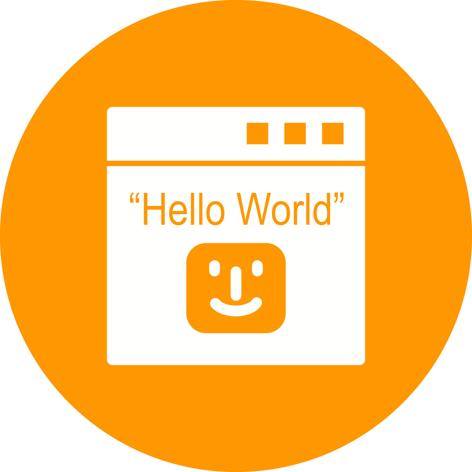 Hello World Program Circle Background Icon 8980016 Vector Art at Vecteezy