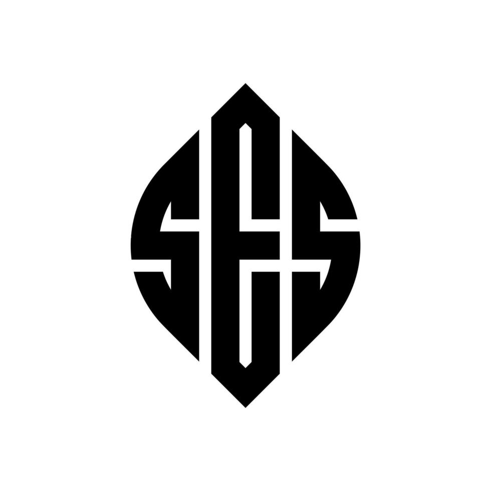 Ses Circle Letter Logo Design With Circle And Ellipse Shape Ses Ellipse Letters With