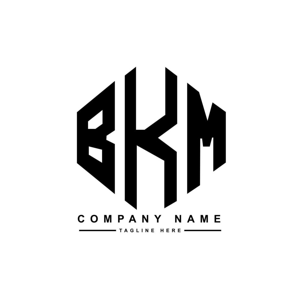 diseño de logotipo de letra bkm con forma de polígono. Diseño de logotipo en forma de cubo y ...
