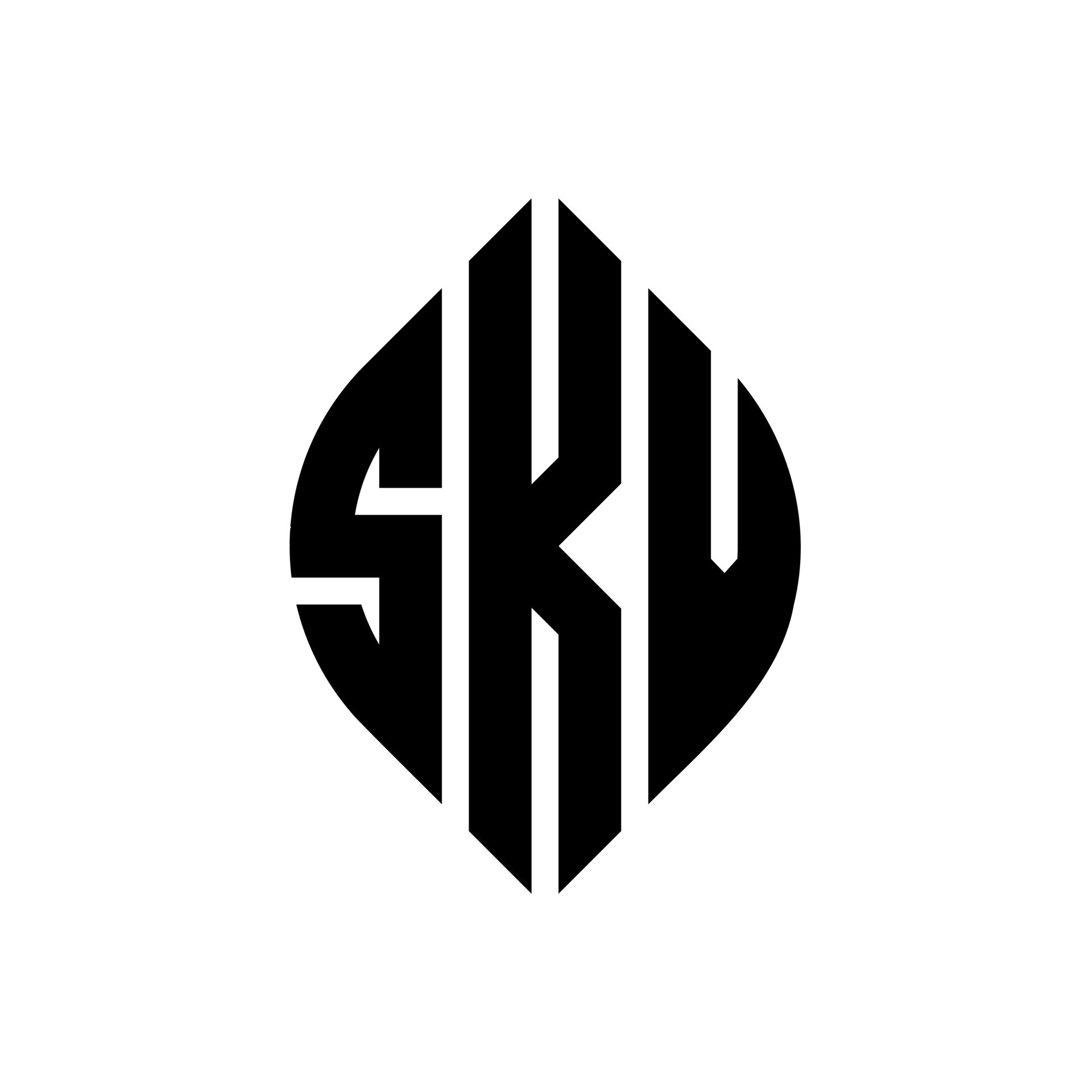 Diseño de logotipo de letra circular skv con forma de círculo y elipse. skv letras elipses con ...