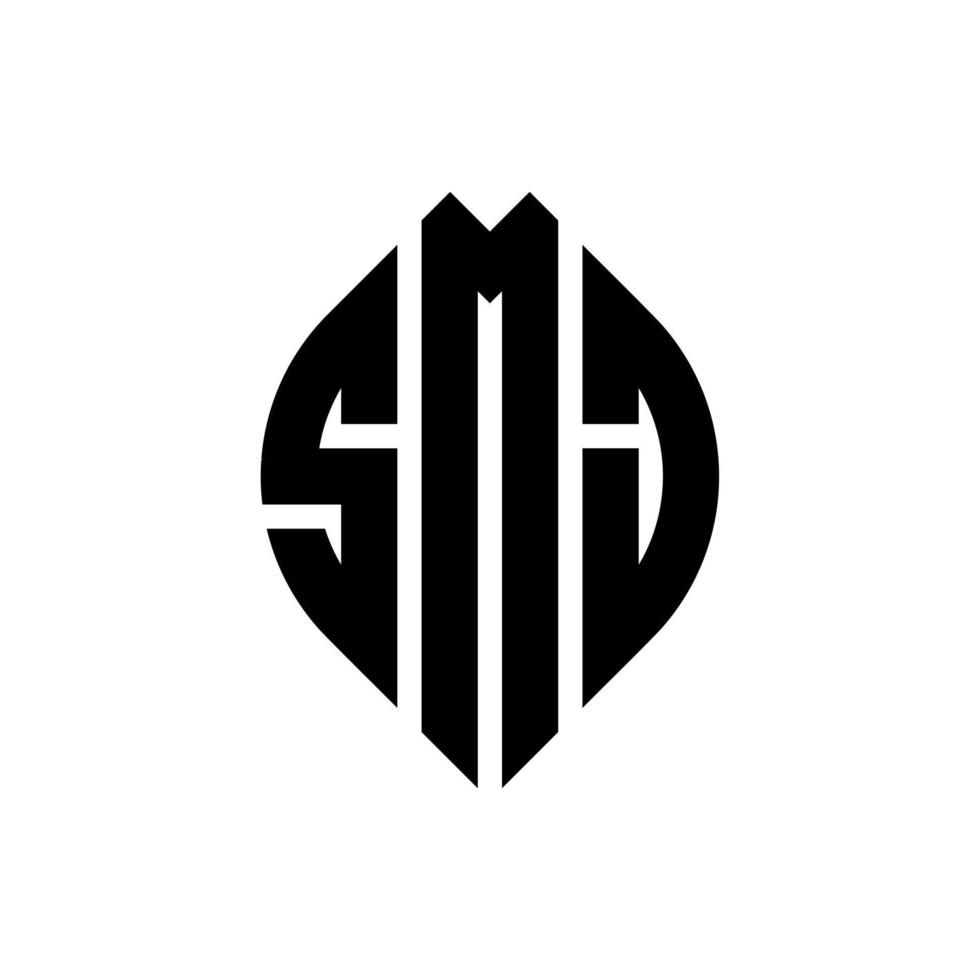 Smj Circle Letter Logo Design With Circle And Ellipse Shape Smj Ellipse Letters With