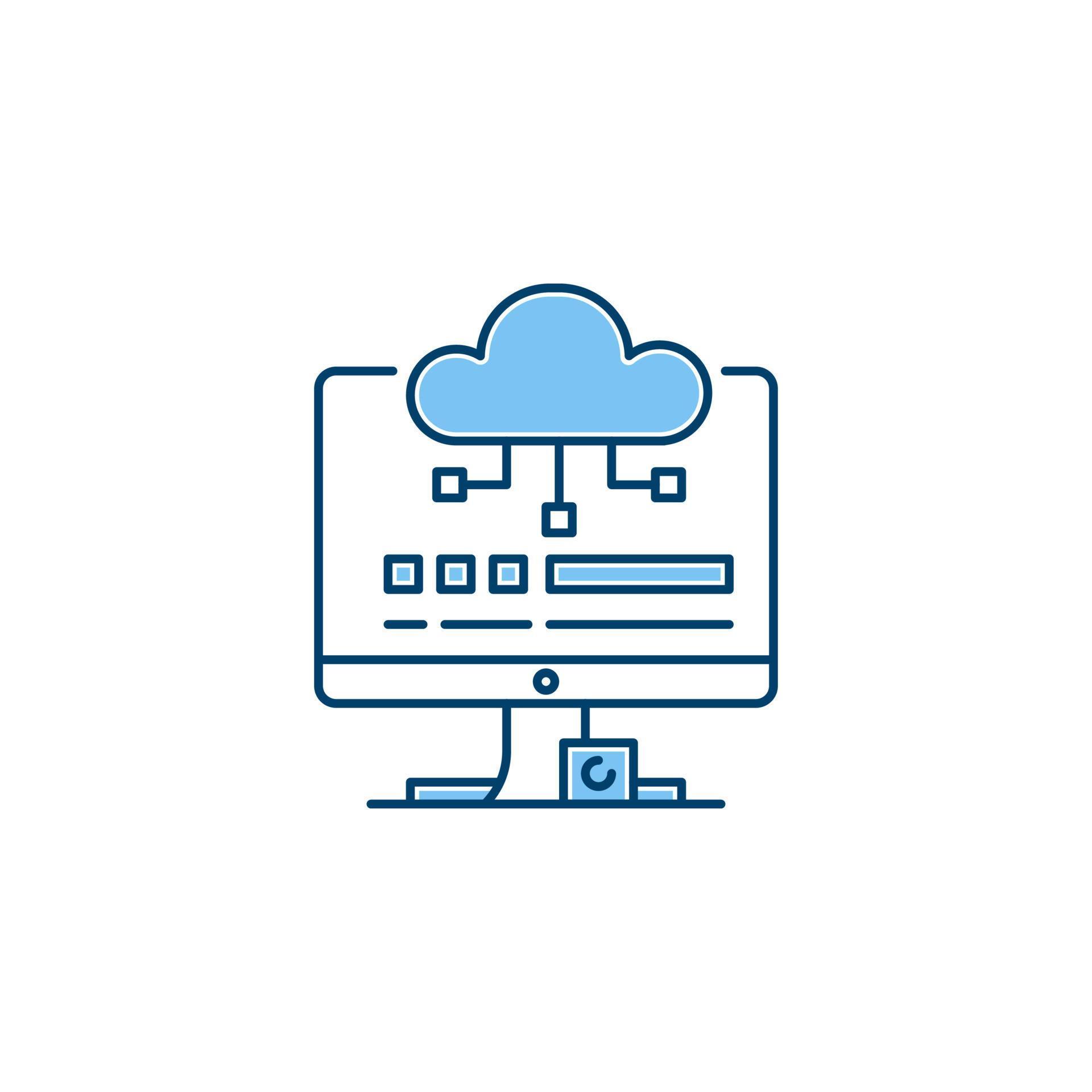 Cloud computing line icon. linear style sign for mobile concept and web ...