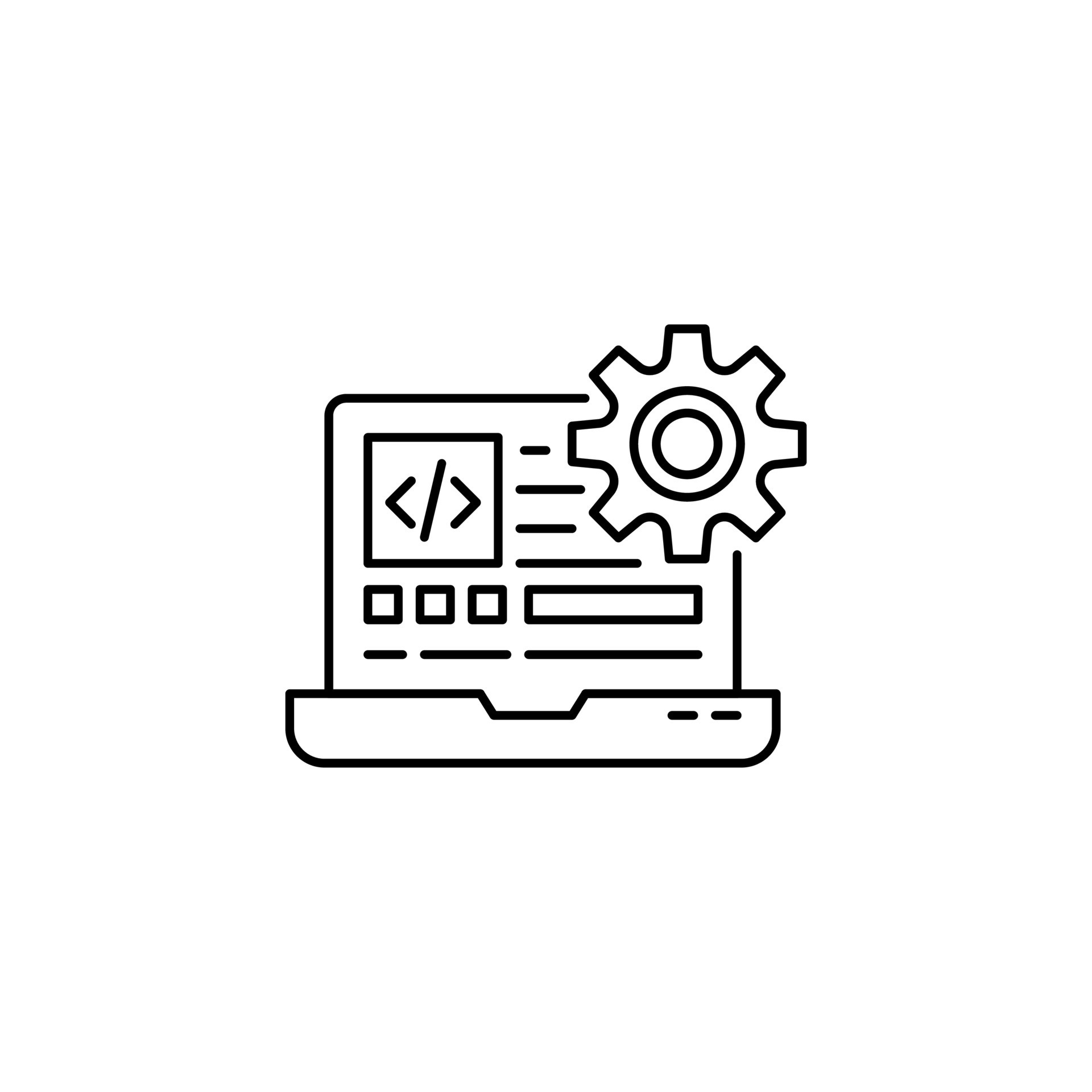 Coding line icon. linear style sign for mobile concept and web design ...