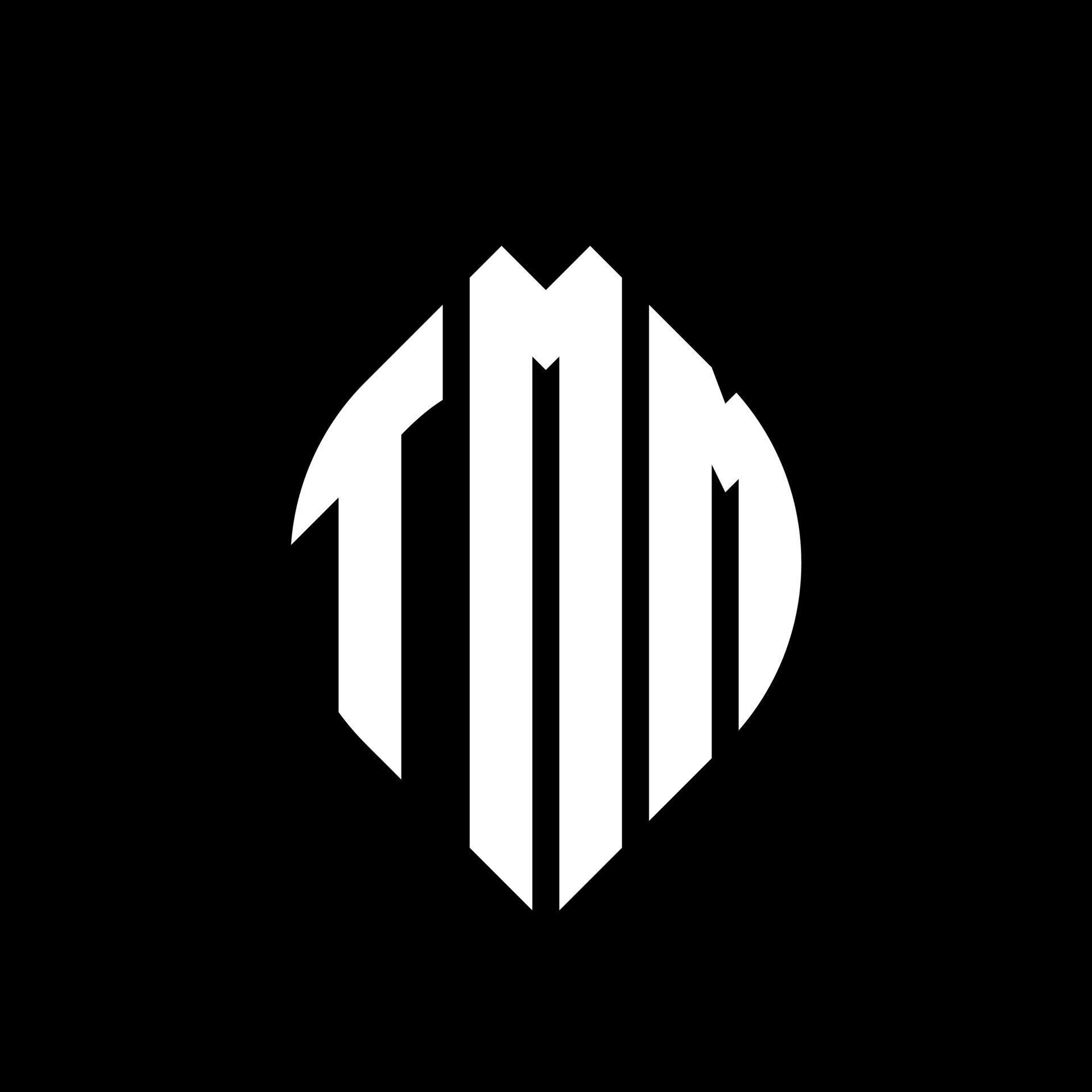 TMM circle letter logo design with circle and ellipse shape. TMM ...