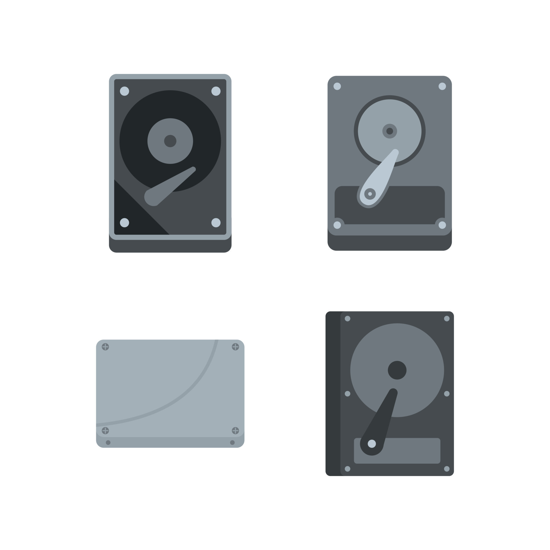 Hard disk icon set, flat style 8988036 Vector Art at Vecteezy