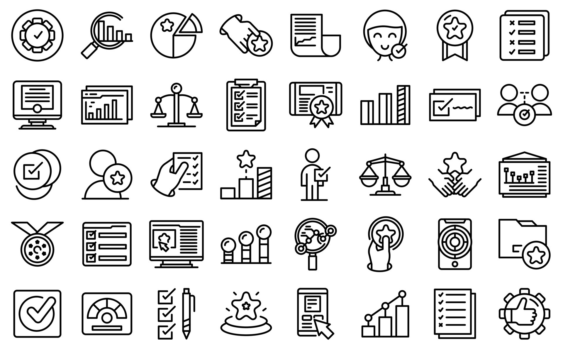 Benchmark testing icons set outline vector. Aspekt benchmarking 8988781 ... Benchmark testing icons set outline vector. Aspekt benchmarking 8988781 ...