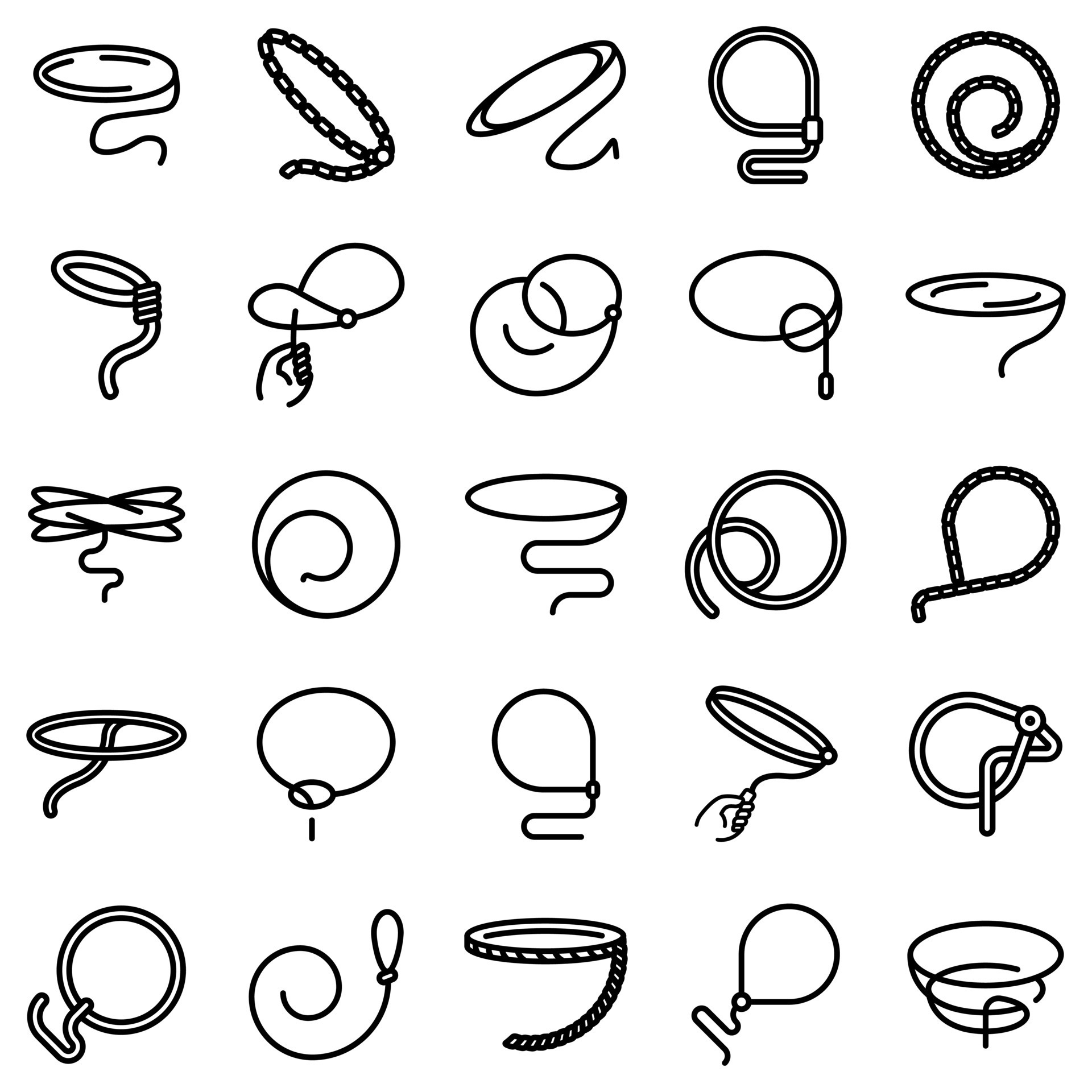 Lasso Icons Set Outline Style 8991789 Vector Art At Vecteezy