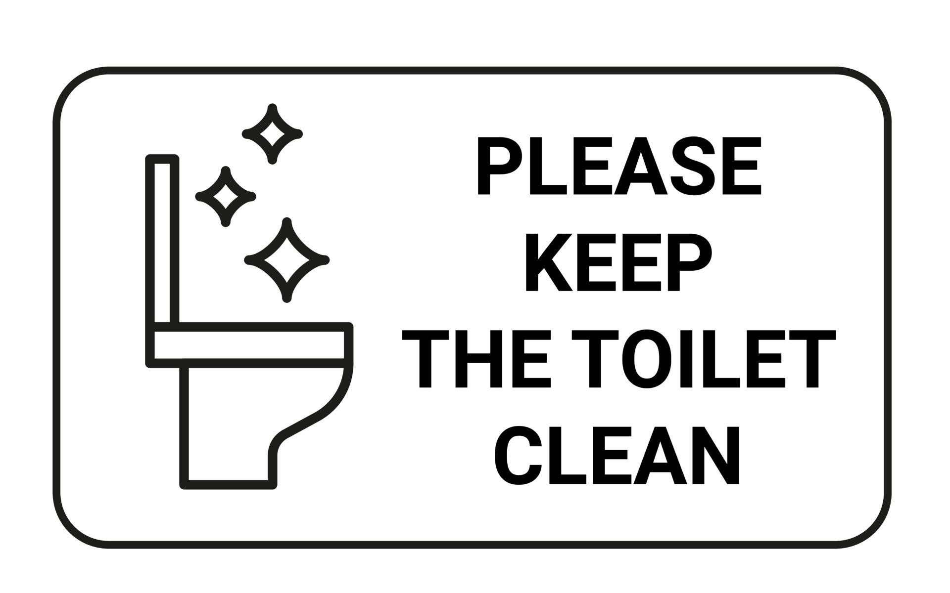 Sign With Inscription Please Keep Toilet Clean Rule Clean Wc Pan Information Sign Do Not