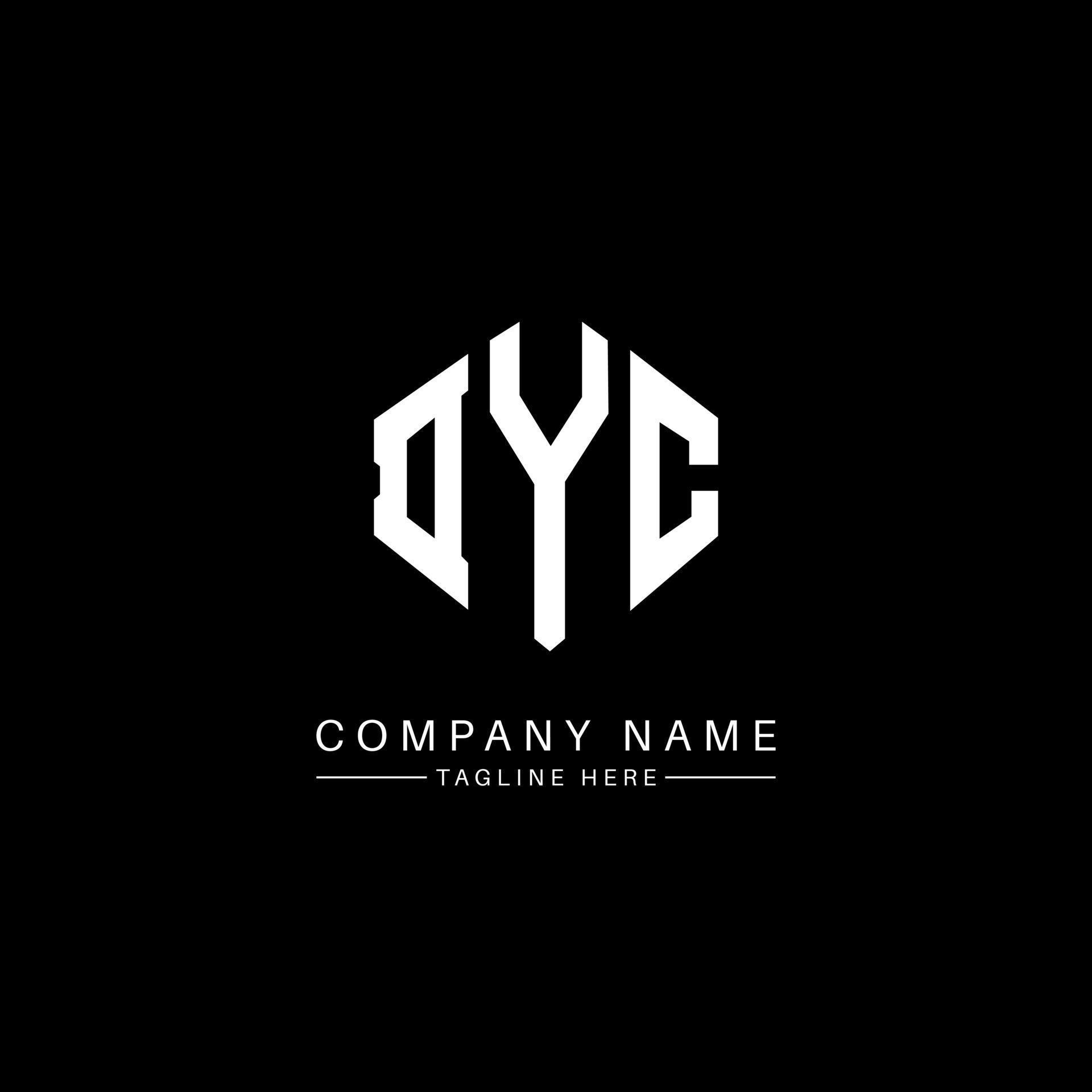 diseño de logotipo de letra dyc con forma de polígono. diseño de logotipo en forma de cubo y ...