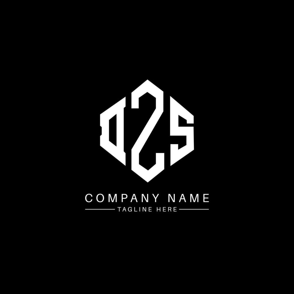 diseño de logotipo de letra dzs con forma de polígono. diseño de logotipo en forma de cubo y ...