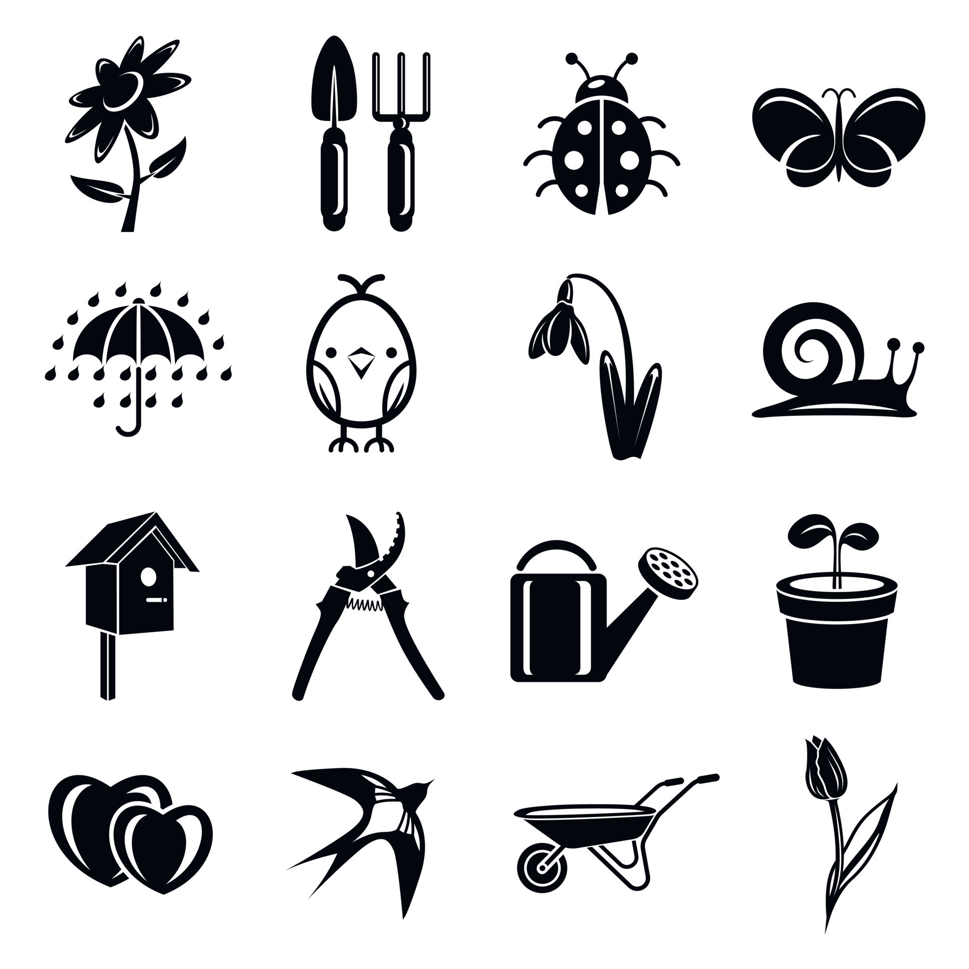 Spring icons set, simple style 8995077 Vector Art at Vecteezy
