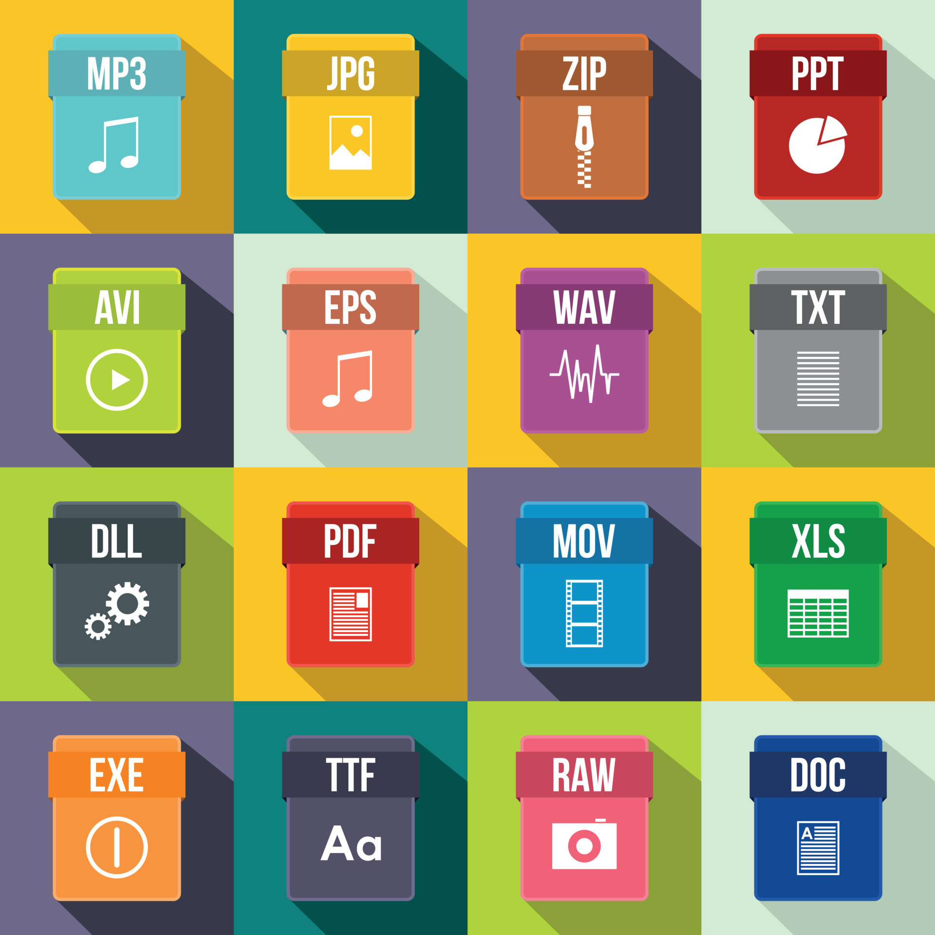 Web document icons set, flat style 8996785 Vector Art at Vecteezy