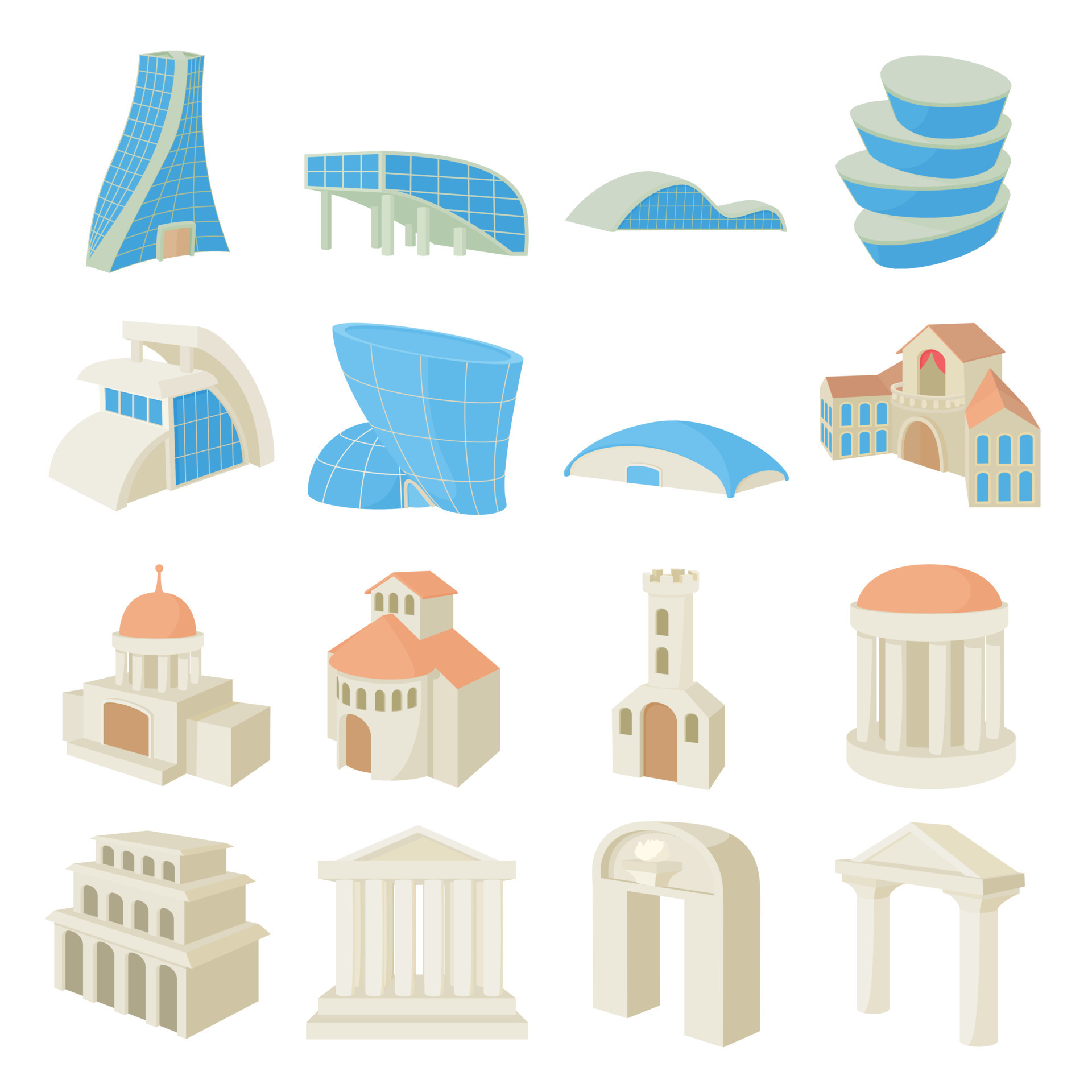 Architecture set icons 8996884 Vector Art at Vecteezy