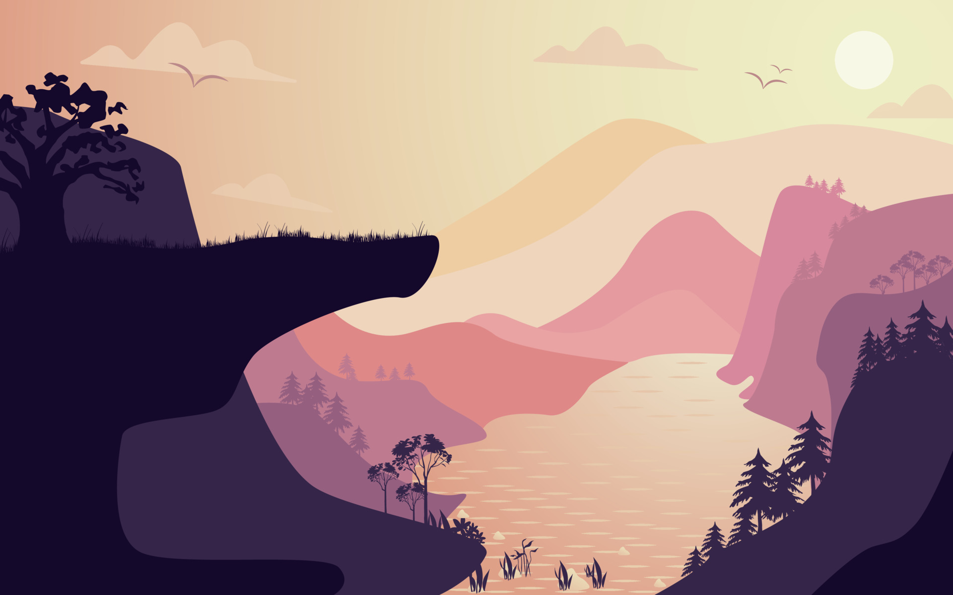 Nature Landscape Vector Art, Icons, and Graphics for Free Download