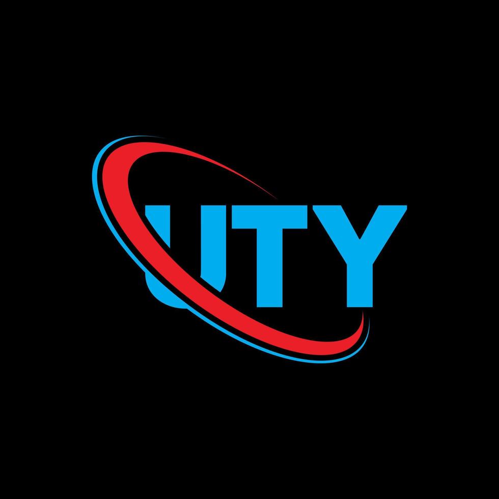 UTY logo. UTY letter. UTY letter logo design. Initials UTY logo linked with circle and uppercase ...