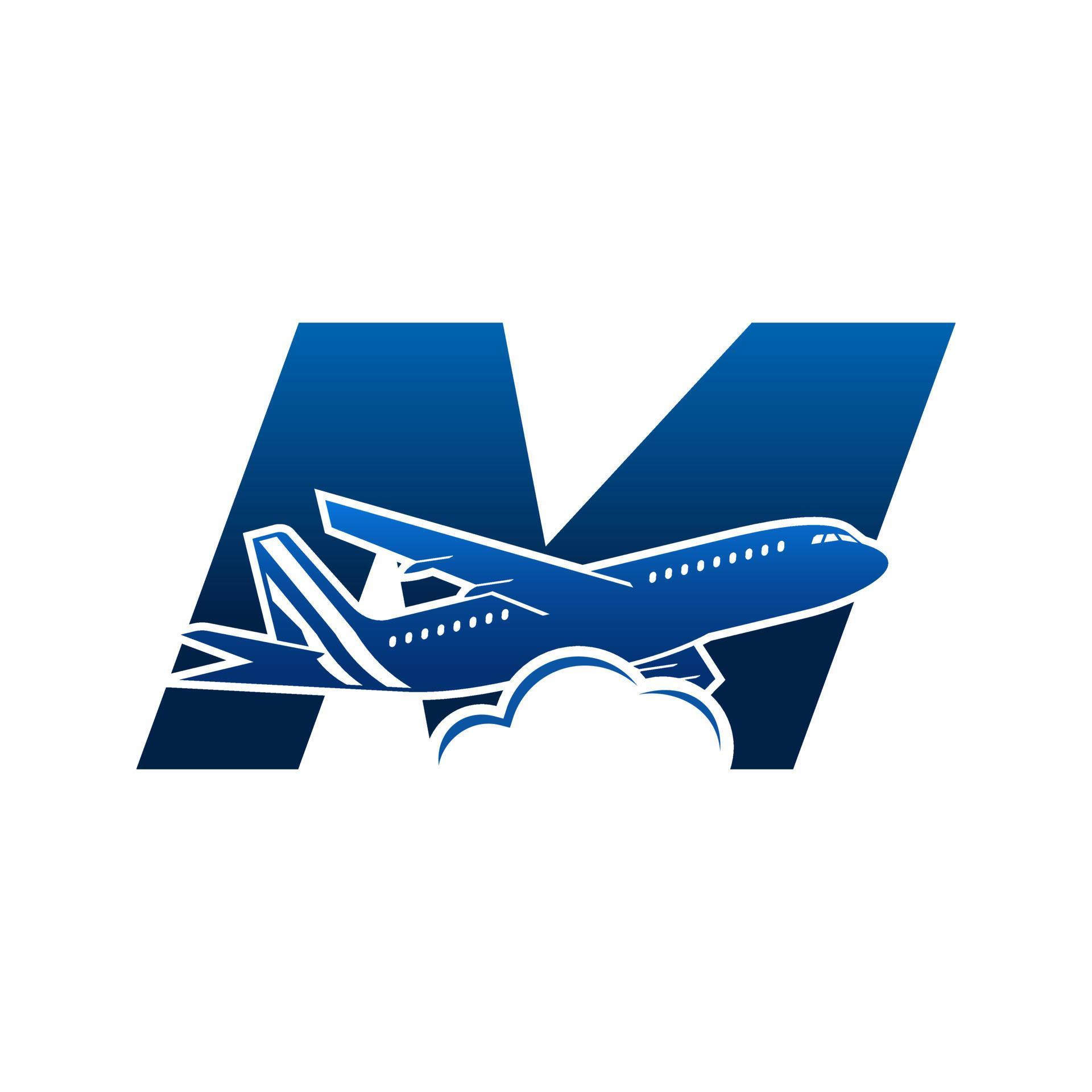 Initial M Plane 9002693 Vector Art at Vecteezy