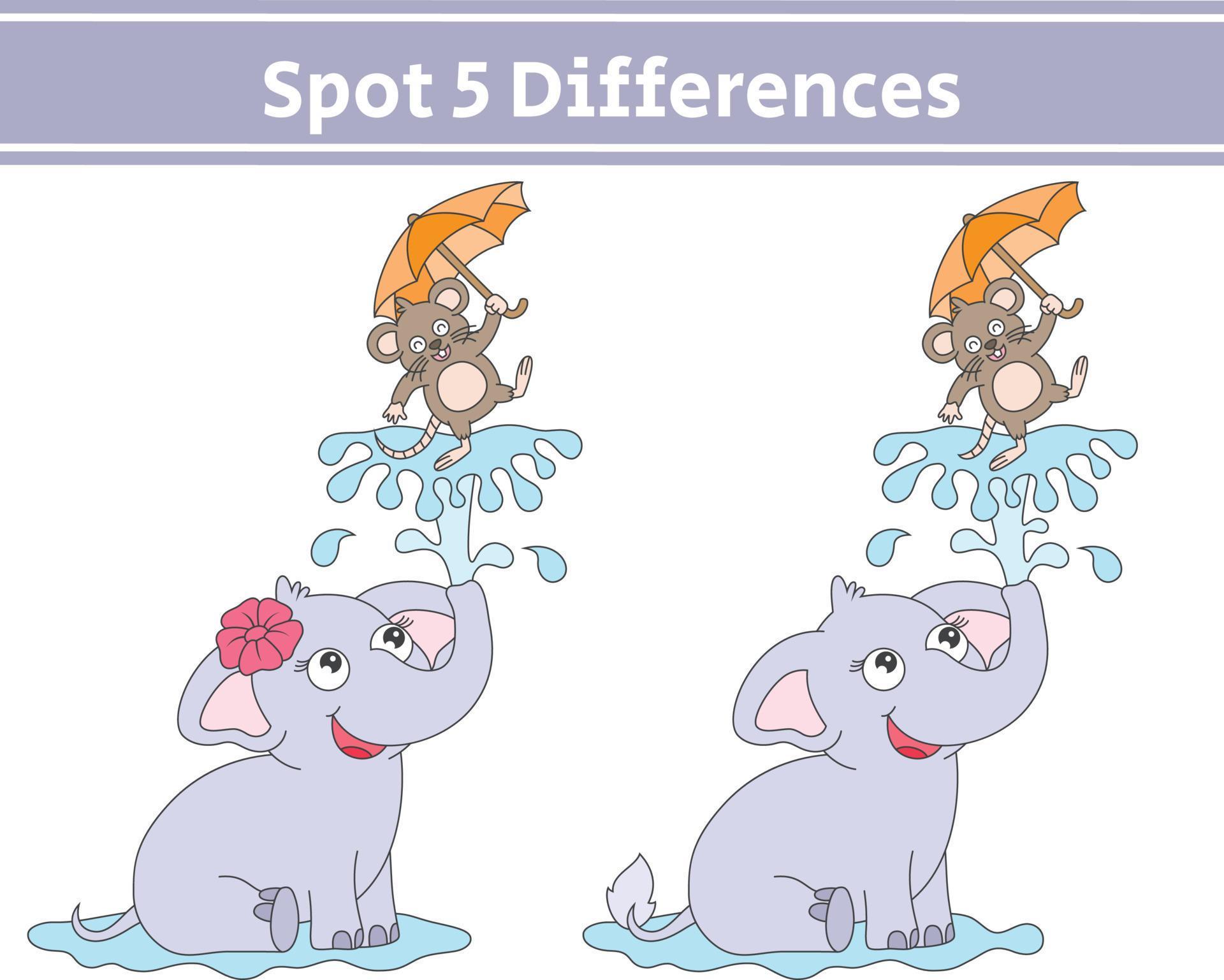 spot 5 differences 9004516 Vector Art at Vecteezy