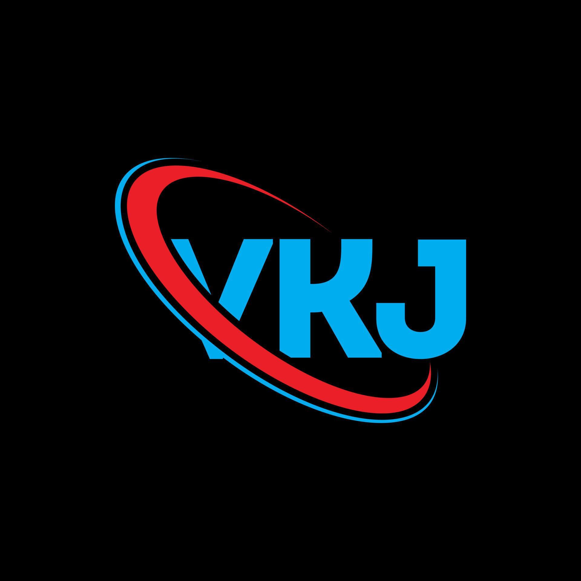 logotipo vkj. letra vkj. diseño del logotipo de la letra vkj. logotipo de las iniciales vkj ...