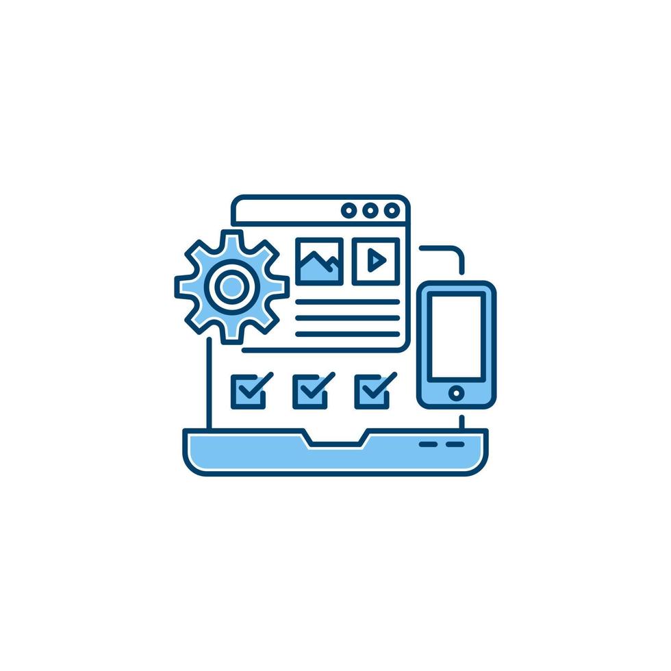 Responsive web development line icon. linear style sign for mobile ... Responsive web development line icon. linear style sign for mobile ...