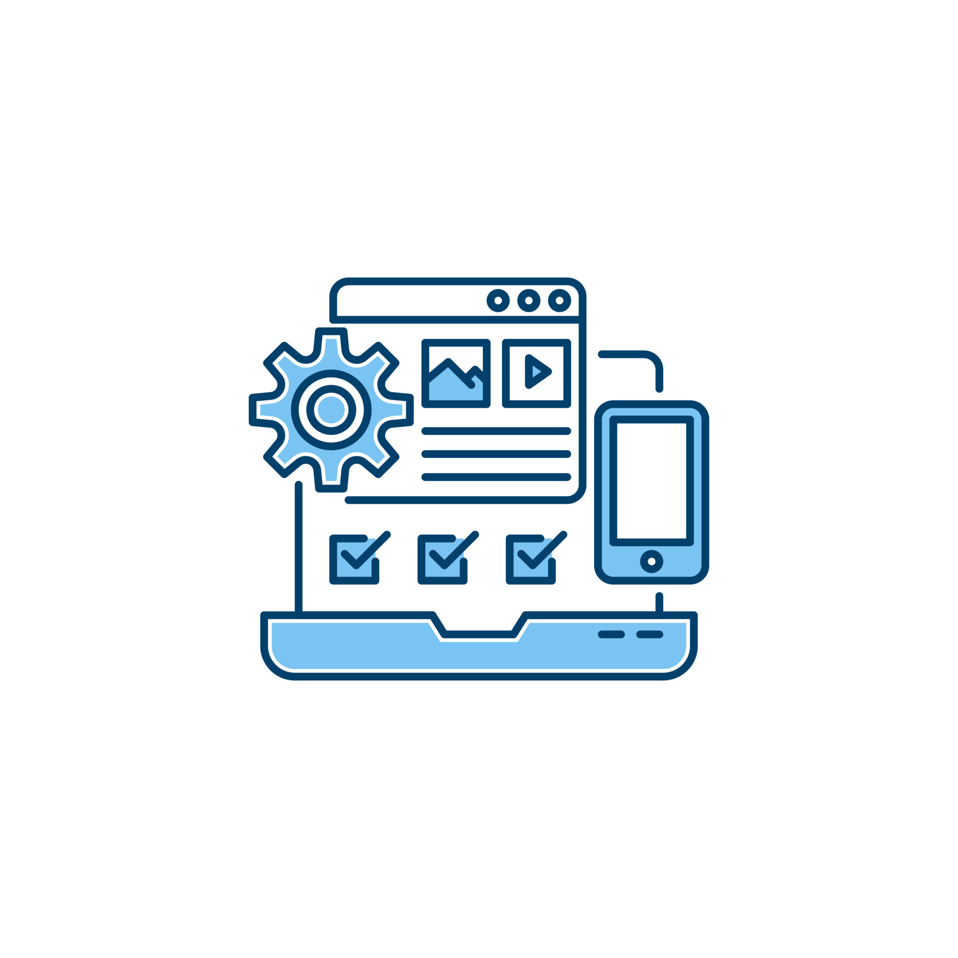 Responsive web development line icon. linear style sign for mobile ... Responsive web development line icon. linear style sign for mobile ...